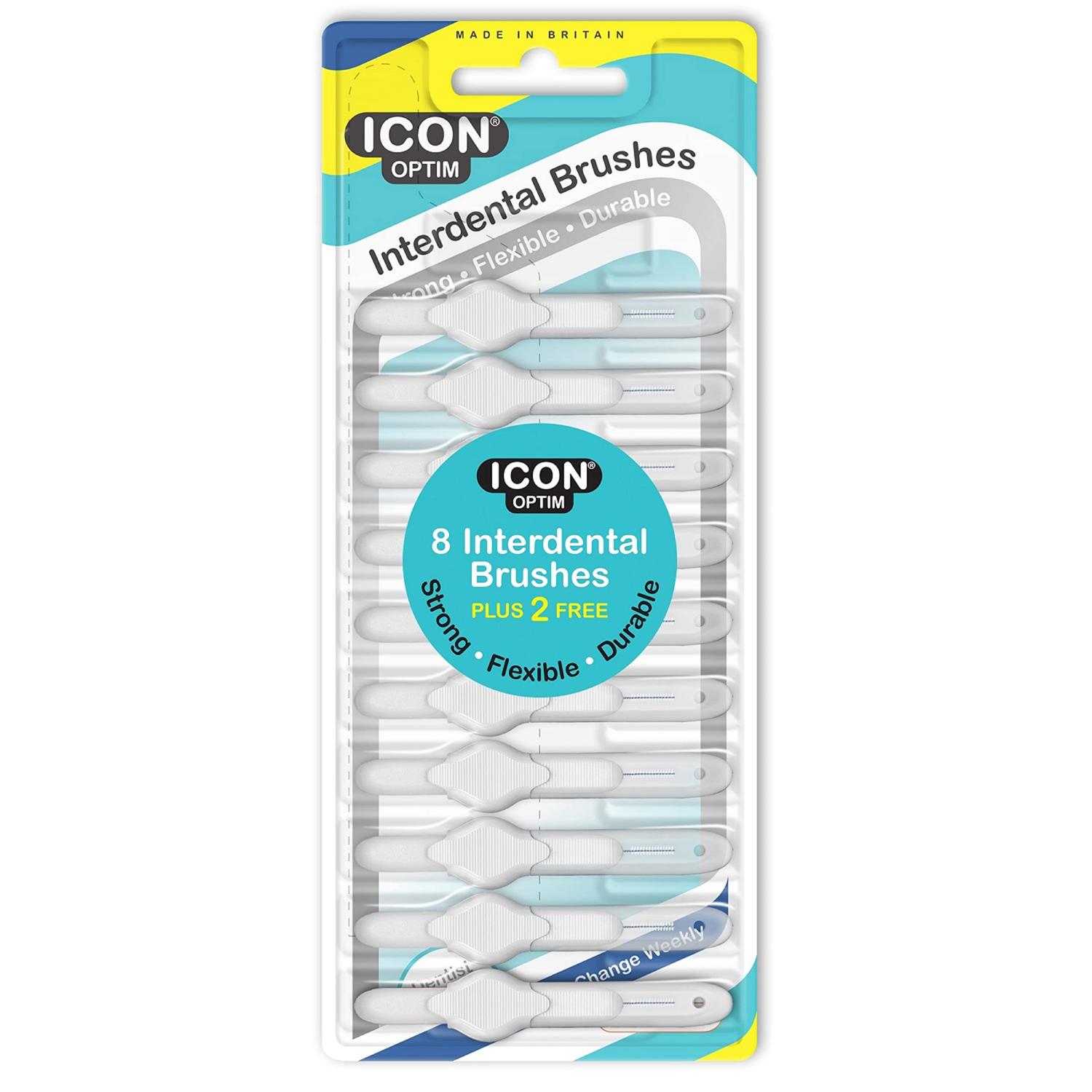 Stoddard Icon White Standard Interdental Brushes - 10 Count Pack with 8 ...