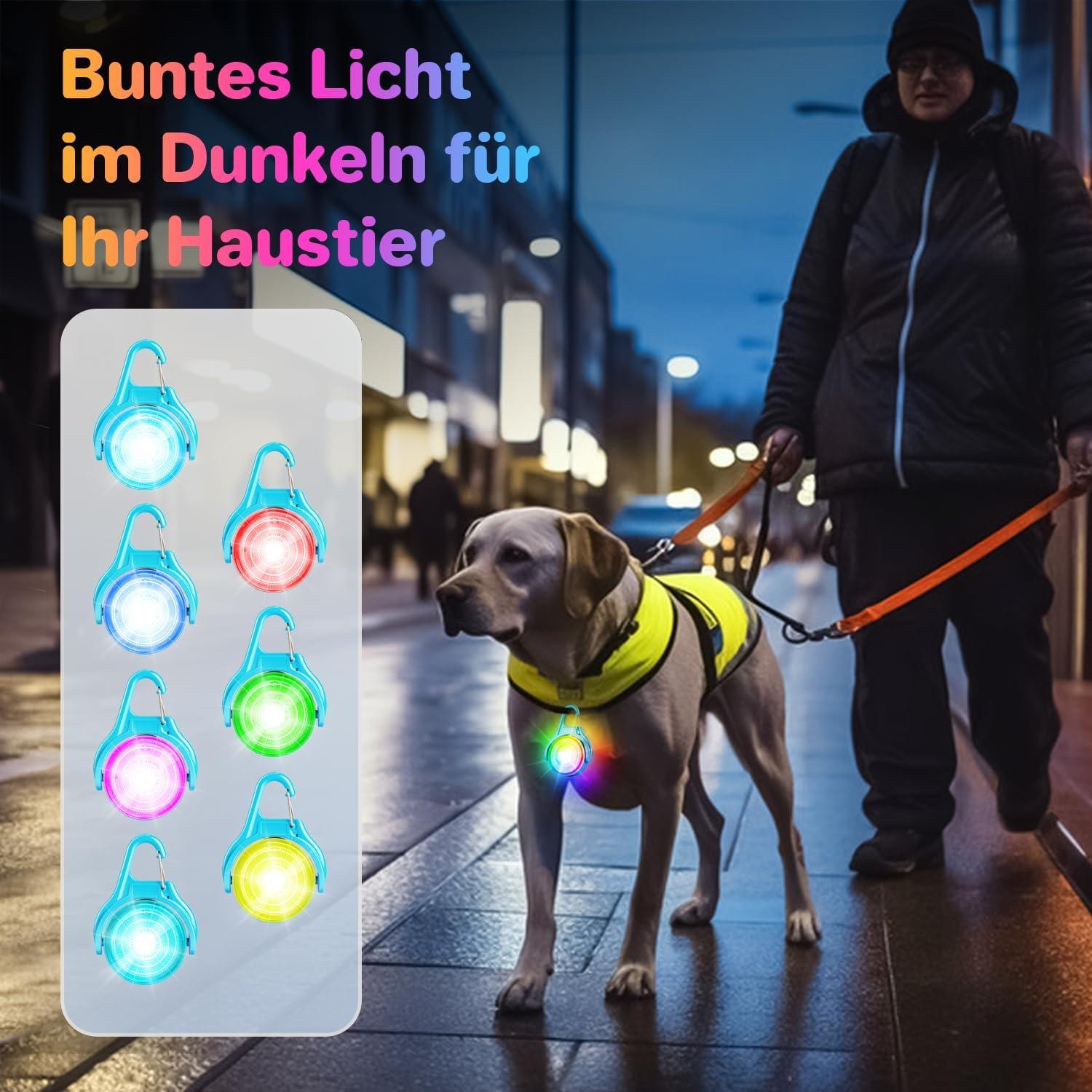 Dokkita Rechargeable LED Dog Light - RGB Color-Changing & 4 Flashing ...