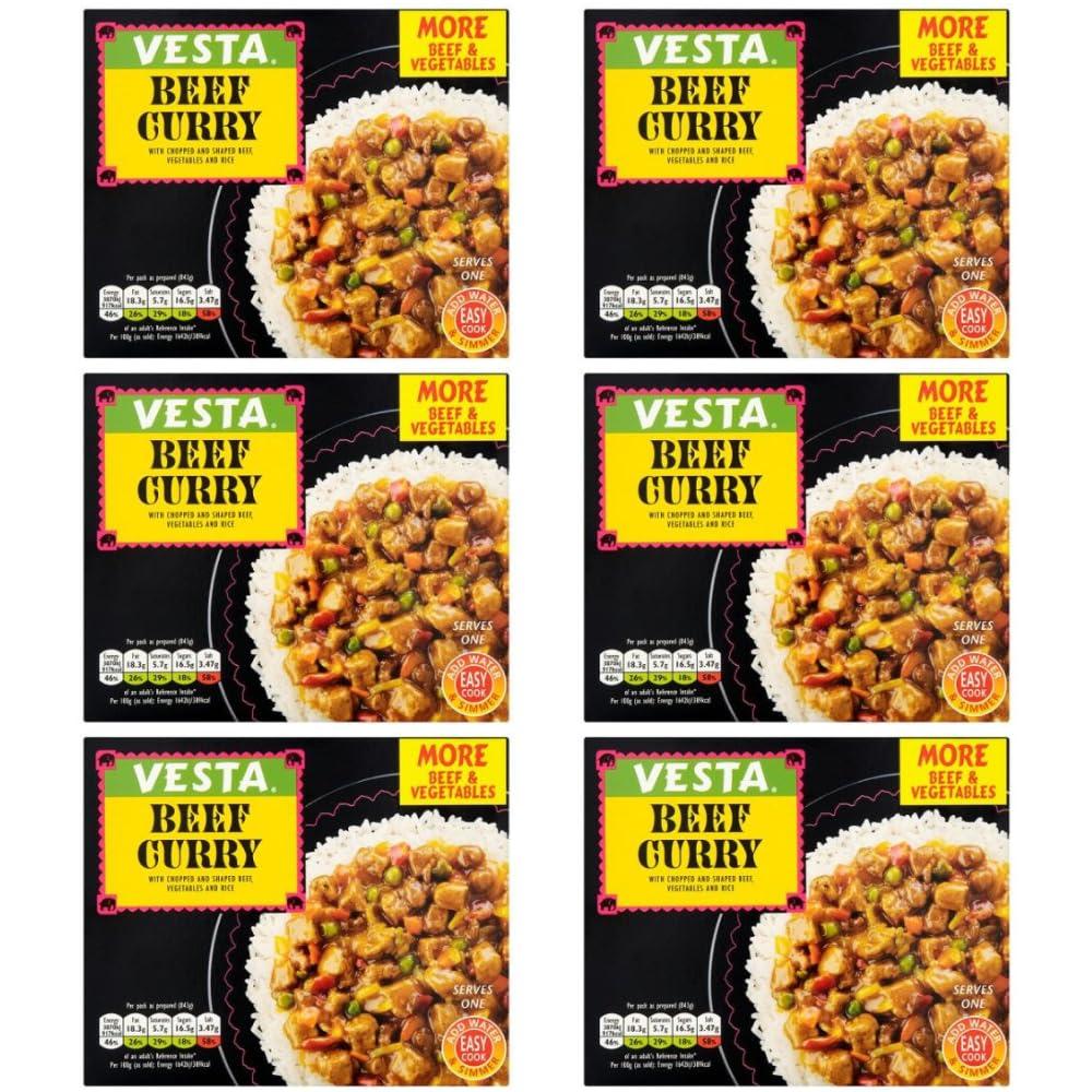 Vesta Beef Curry Rice Meal Tasty Vesta Meals X6 + FabFinds Mug | Buy ...