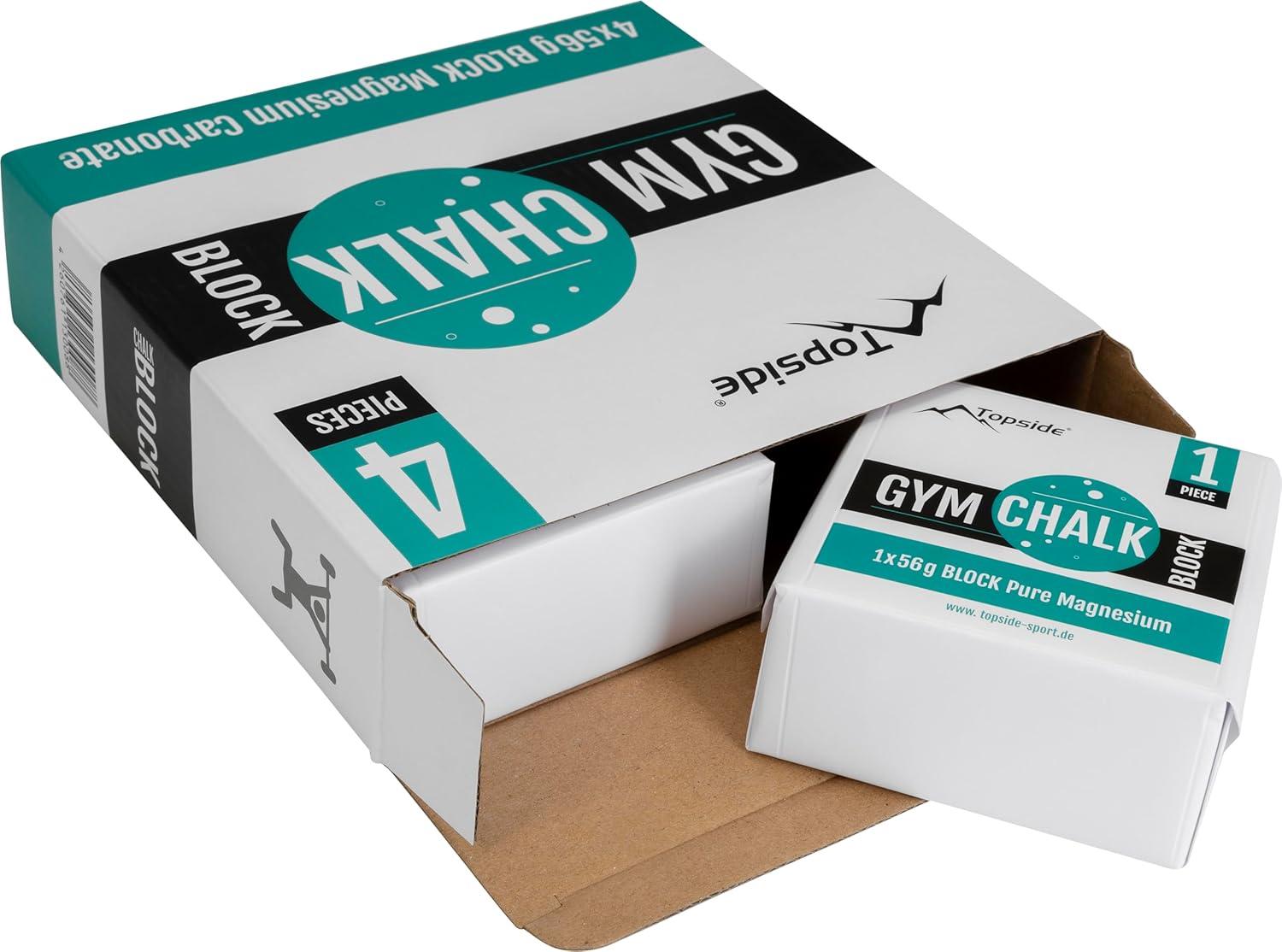 TOPSIDE Gym Chalk 4x56g & 8x56g - Premium Chalk Block for Weightlifting ...