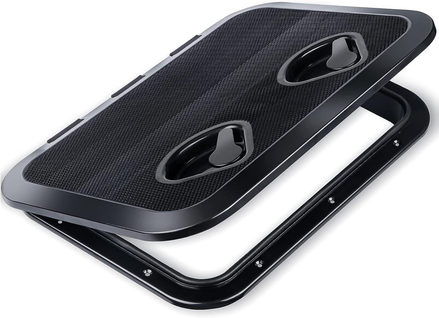 SmartMarine 17.3x12.4 Black Rectangle Deck Access Hatch - Boat Deck Lid ...