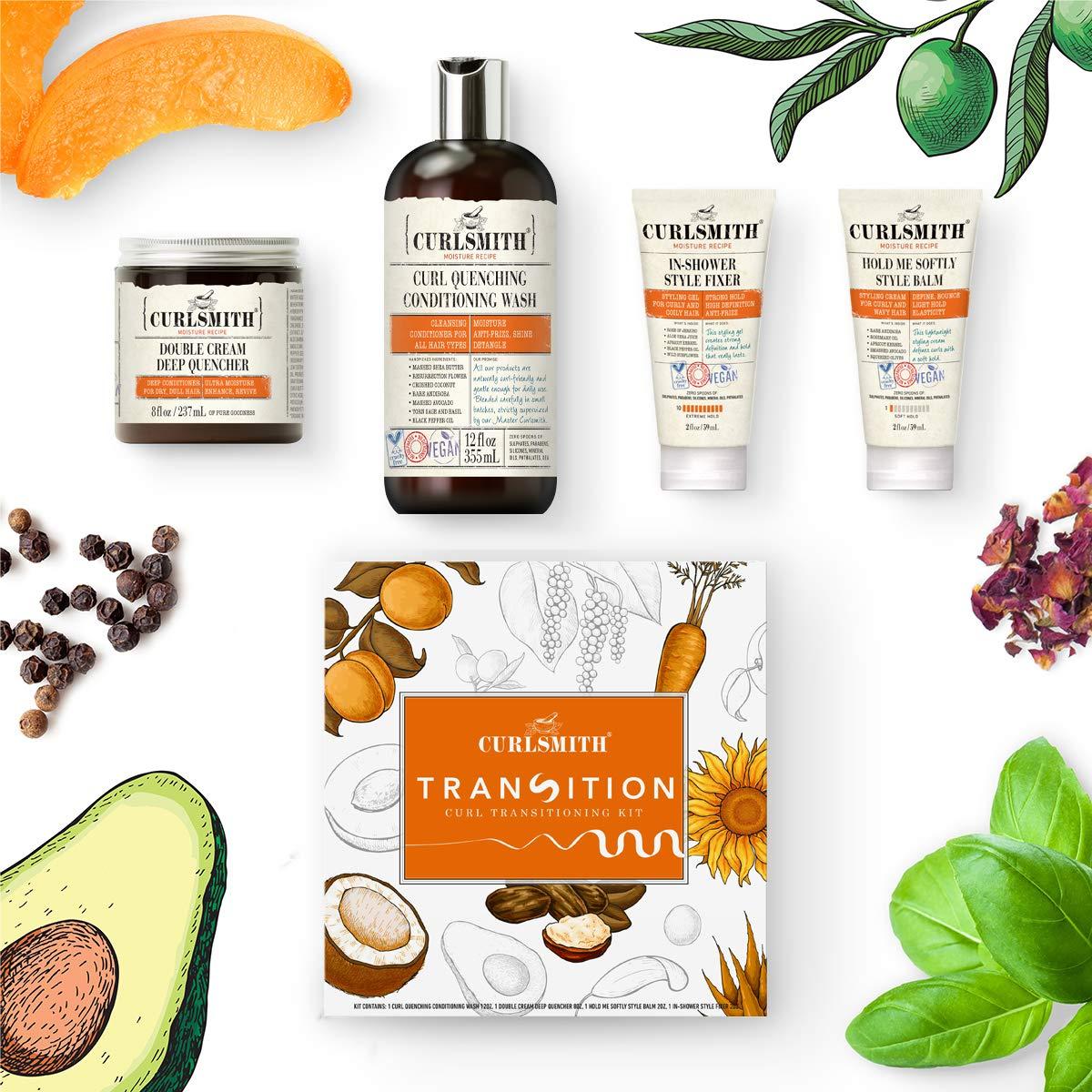 Curlsmith Transition Kit - Vegan Haircare for Dry Wavy Curly or Coily ...