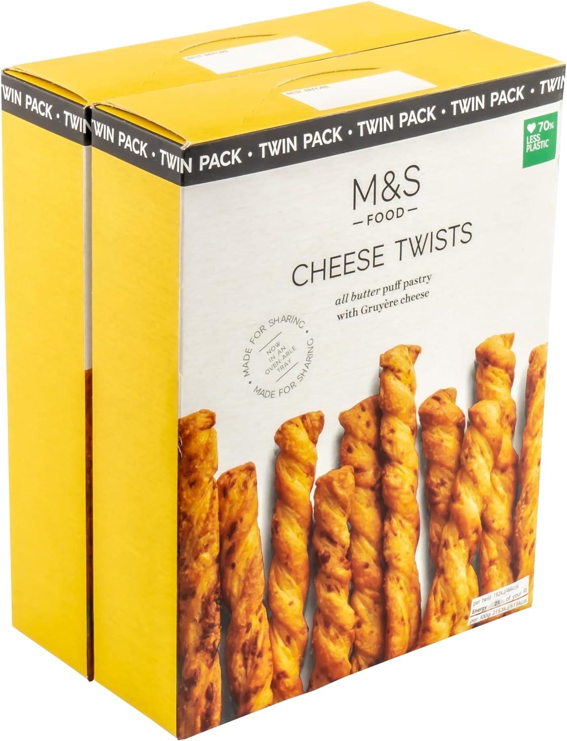 M&S Marks & Spencer Cheese Twists All Butter Puff Pastry with Gruy re Cheese Made in France 500g ...