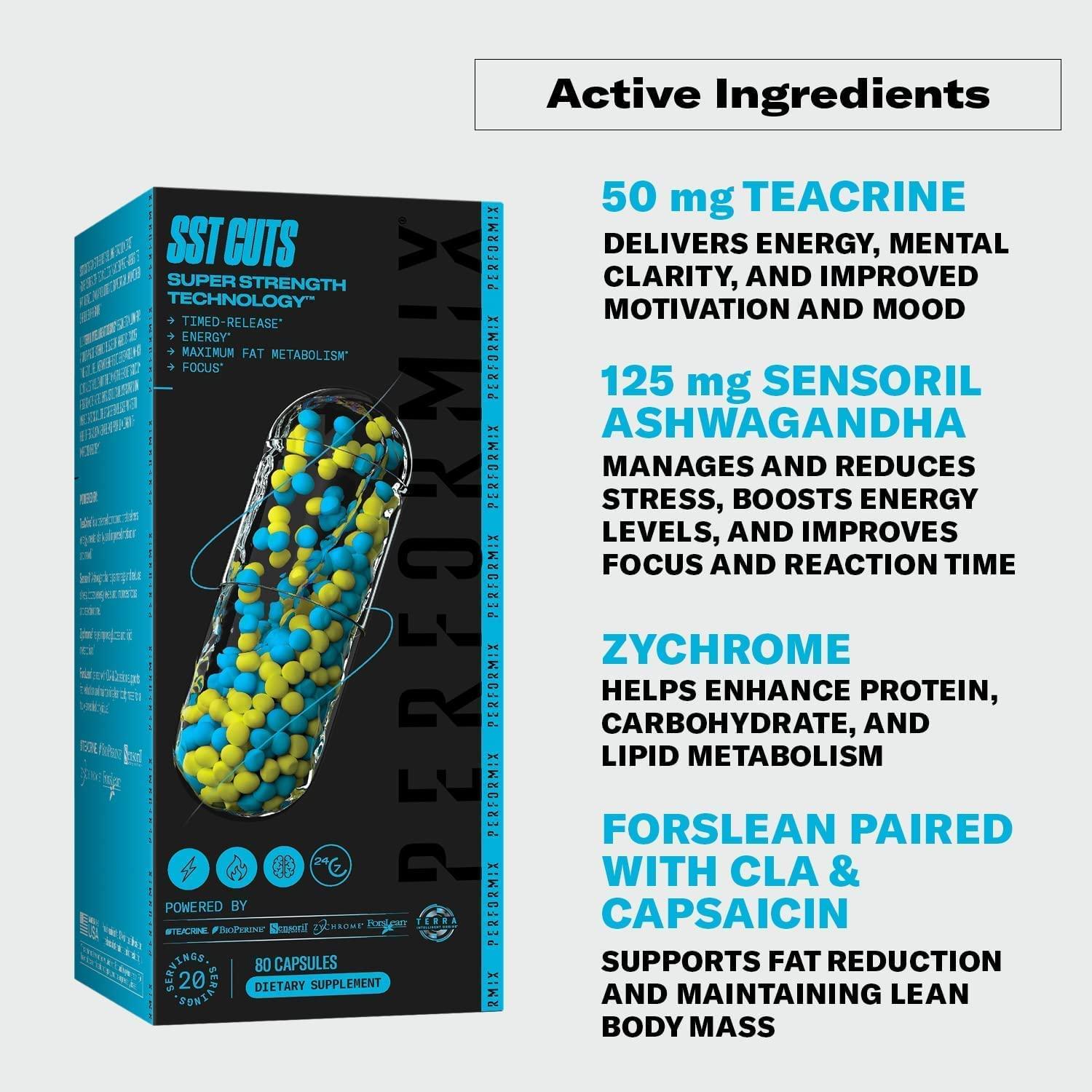 Performix SST Cuts Super Suspension Thermogenic with CLA - 160 Capsules ...