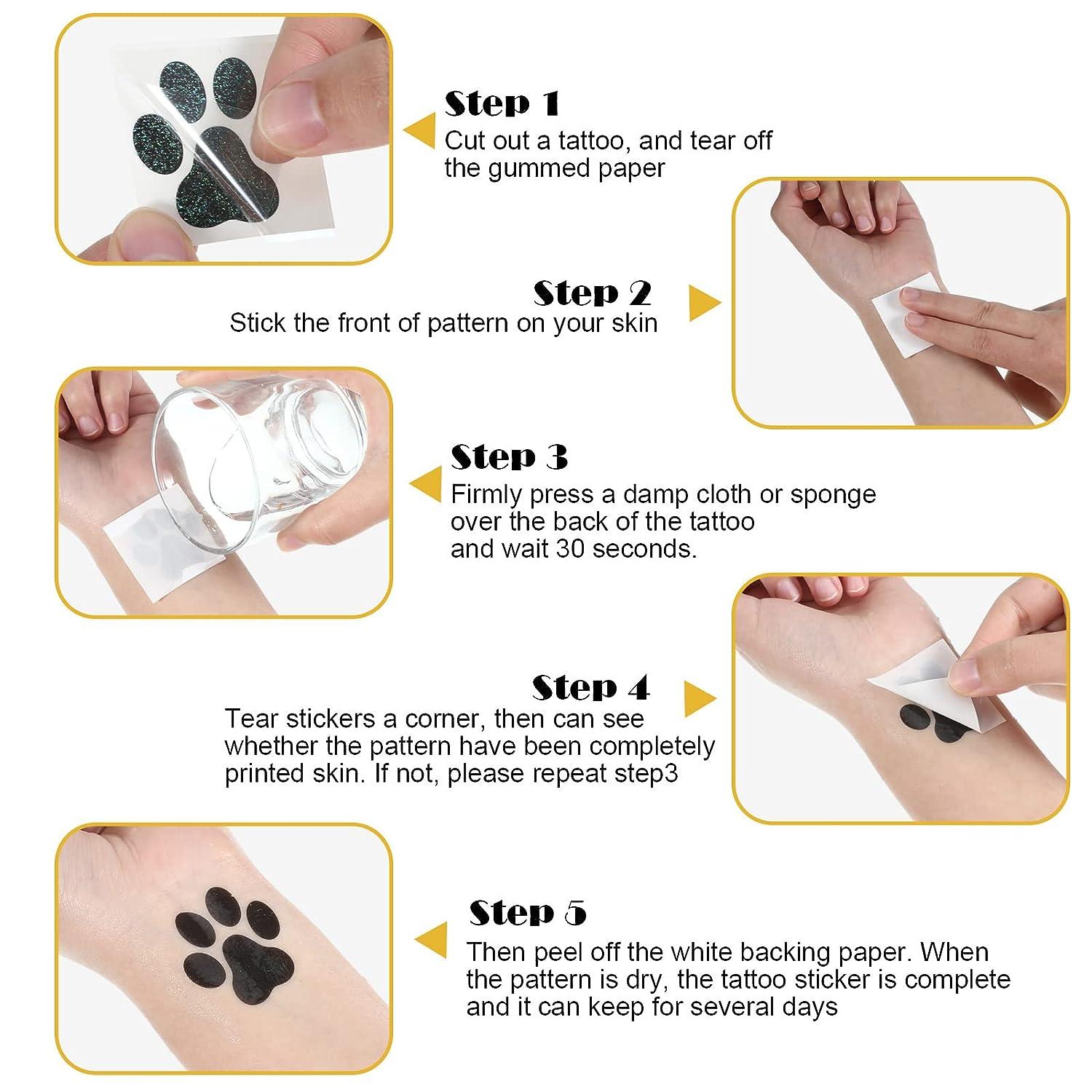 glitter tattoos instructions