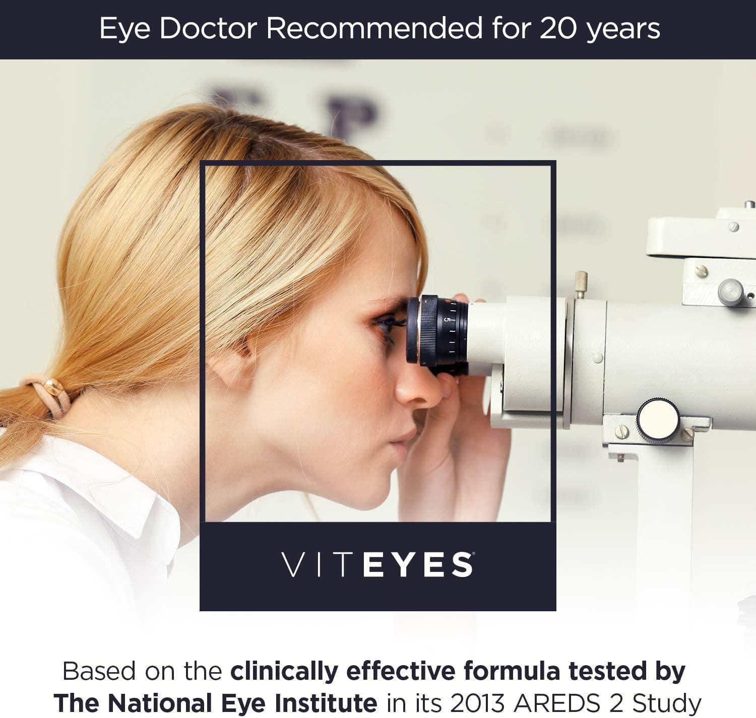 Viteyes AREDS 2 Eye Vitamins with Natural Vitamin E - Lower Zinc ...