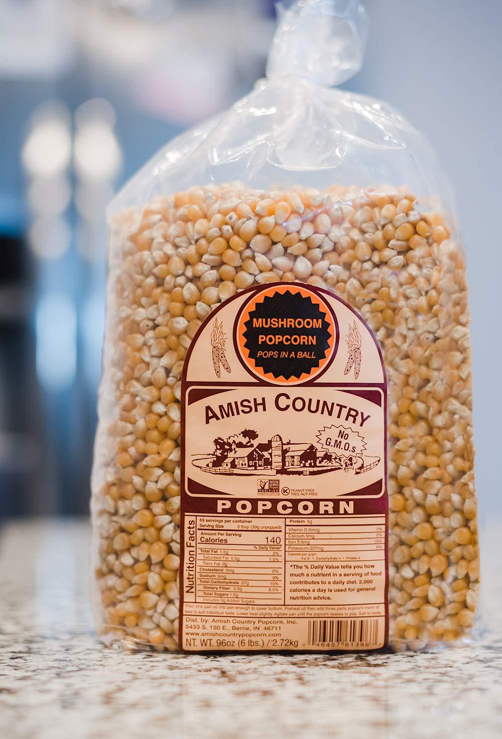 Amish Country Mushroom Popcorn Kernels - 6 lb Bag - Old Fashioned ...