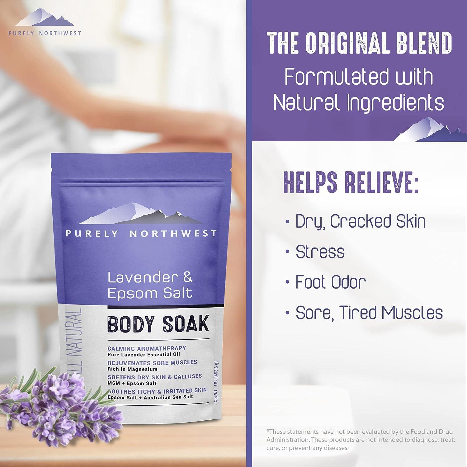 Premium Lavender MSM & Epsom Salt Body Soak for Relaxation and Muscle ...