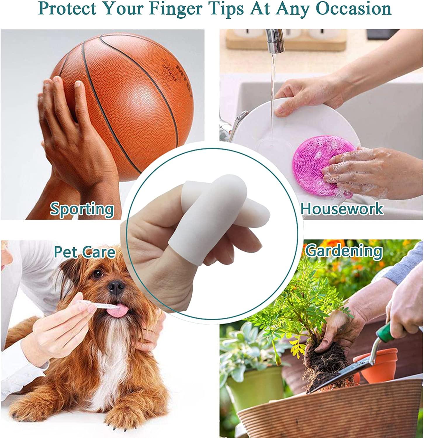 Silicone Finger Protectors 16 PCS - Waterproof Gel Finger Cots for ...