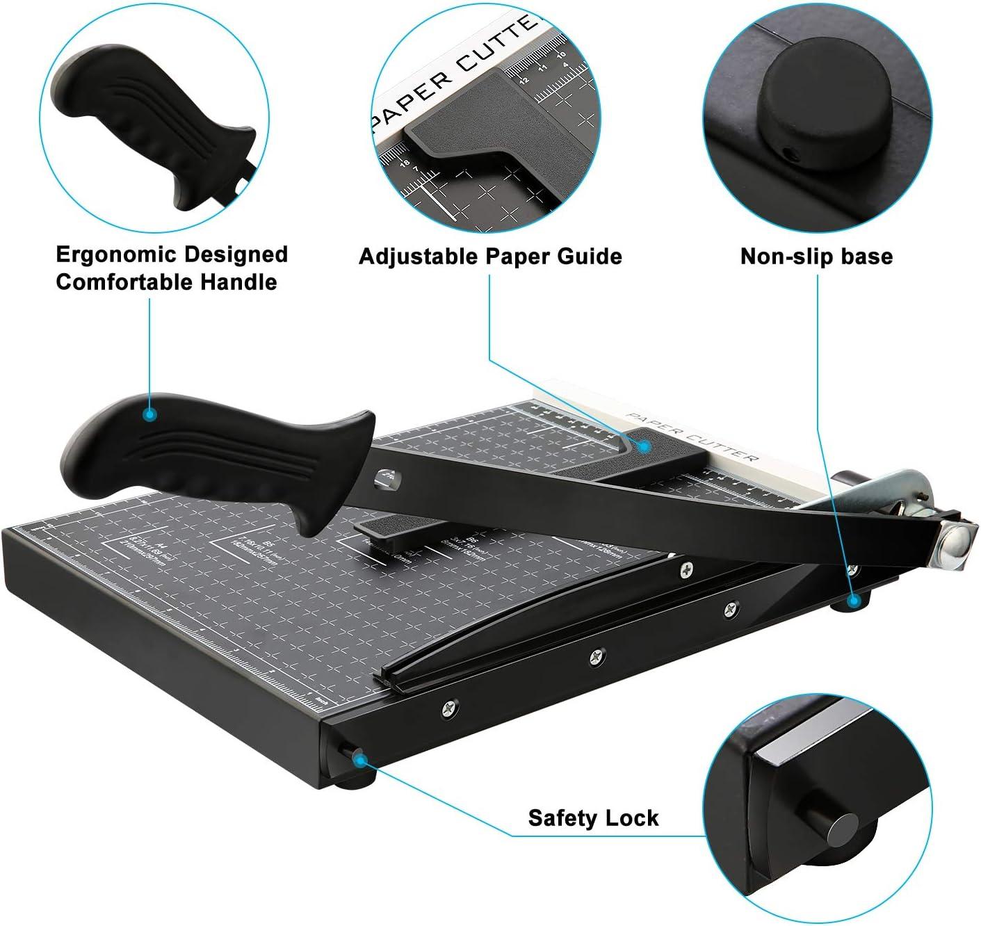 Paper Trimmer A4 Paper Cutter Guillotine with Heavy Duty Gridded Base ...