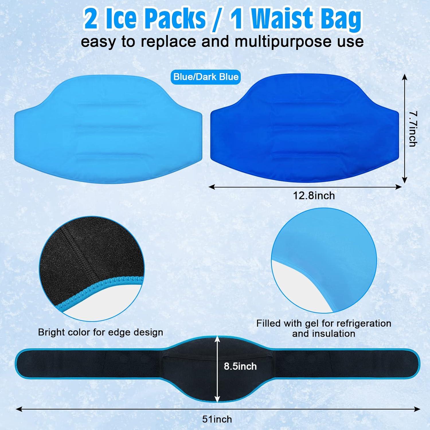 2 Pack Back Pain Relief Ice Packs | Hot Cold Therapy Compress Gel Wrap ...