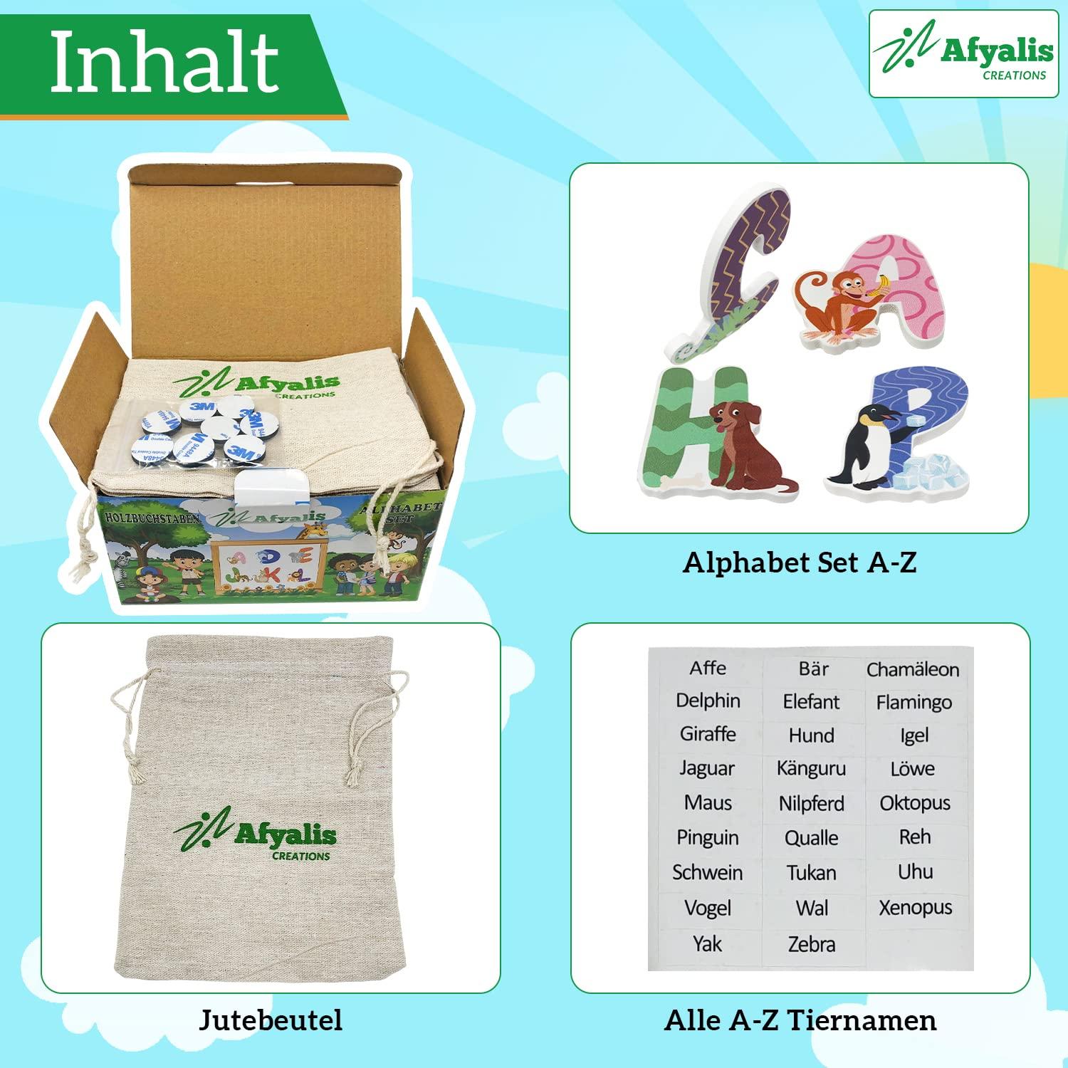 Wooden Alphabet Letters Set for Children's Room | A-Z Door Letters ...