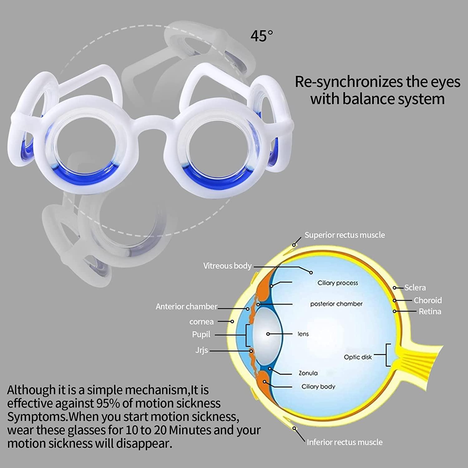 LYJEE Motion Sickness Glasses - Nausea Relief for Car & Vertigo ... LYJEE Motion Sickness Glasses - Nausea Relief for Car & Vertigo ...