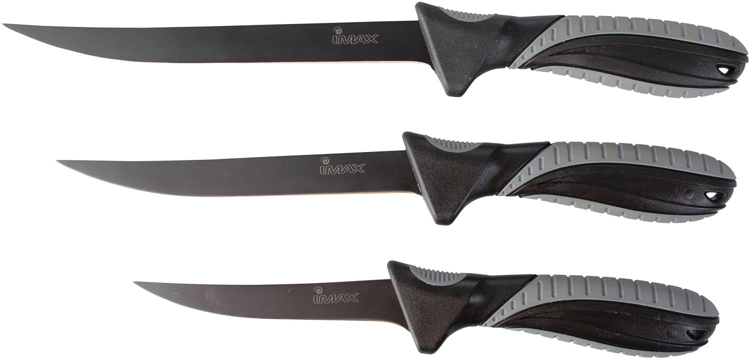 IMAX Fishing Knife - 12.5cm Filleting Blade with Razor Light & Rubber ...