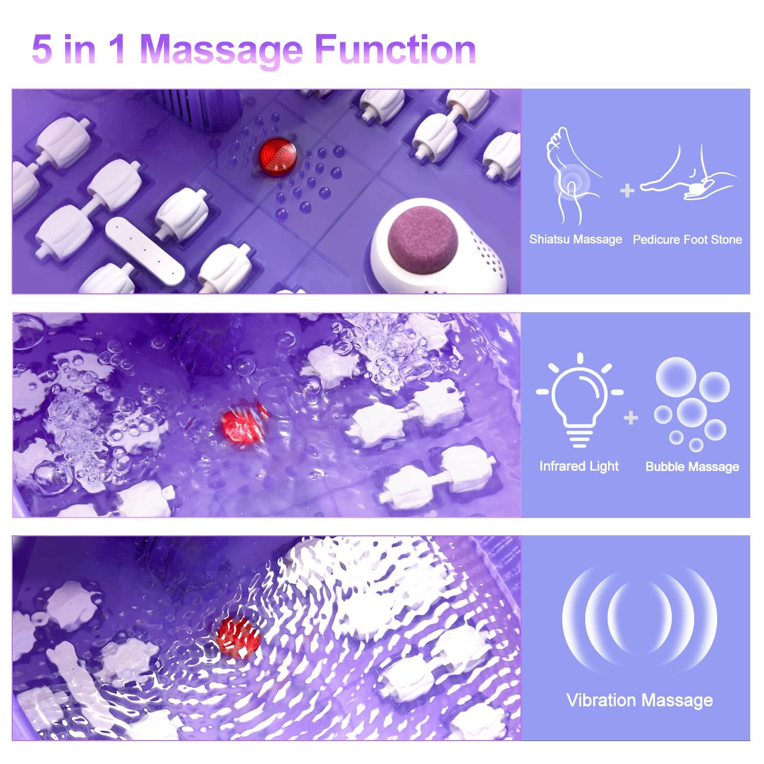 Ecarbme Foot Spa Bath Massager With Heat Bubbles Vibration Massage