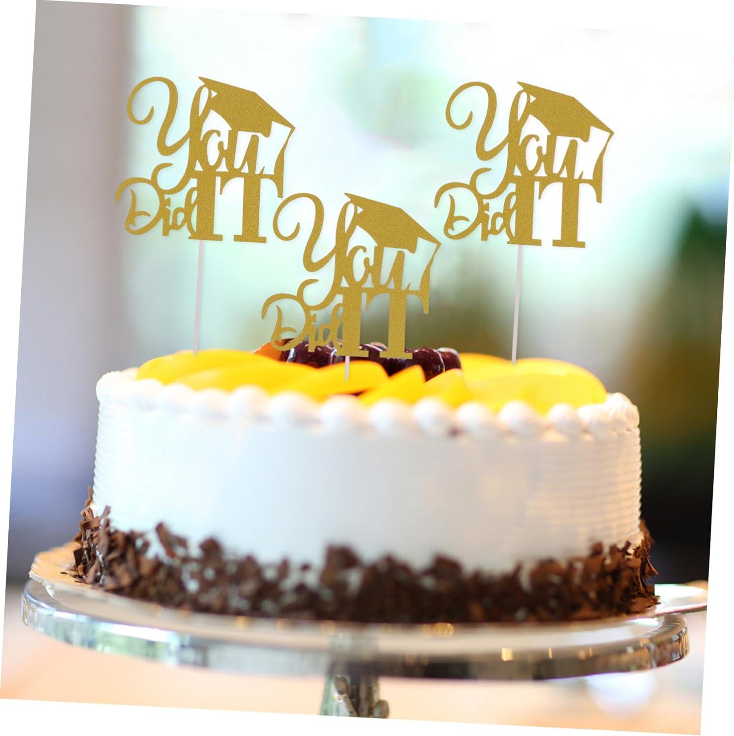 CHILDWEET 10pcs 2021 Graduation Cake Arrangement Trencher Cake Toppers ...