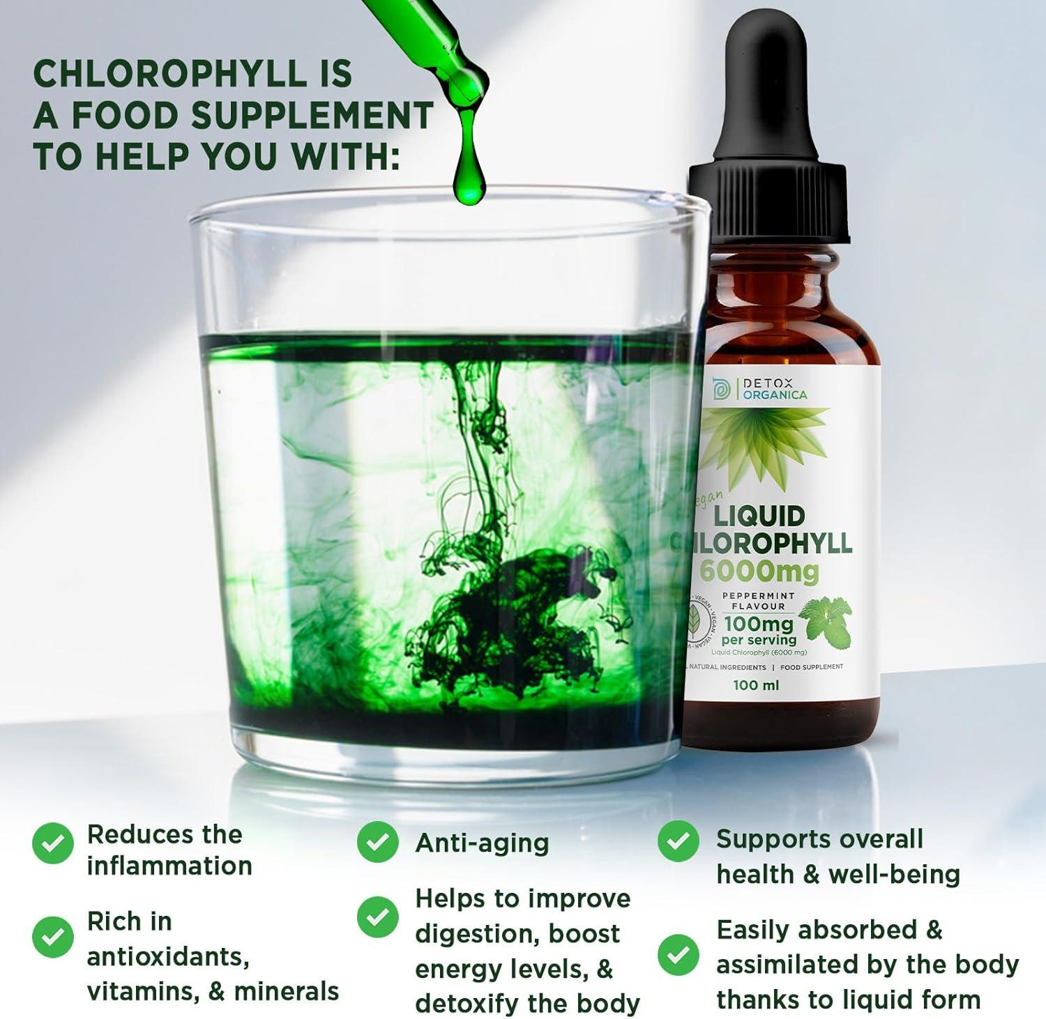 High Strength 6000mg Chlorophyll Liquid Drops - 100ml (100 Doses ...