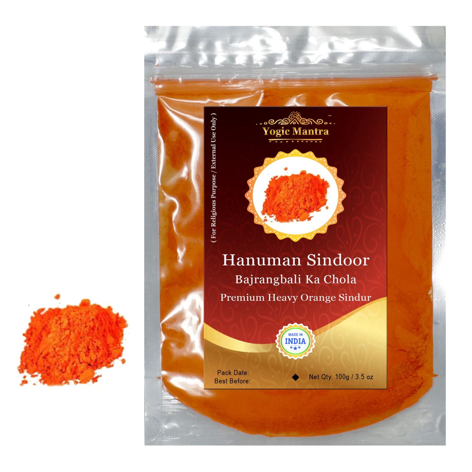 Yogic Mantra Hanuman Sindoor Powder (100g Orange Sindur Tilak ...