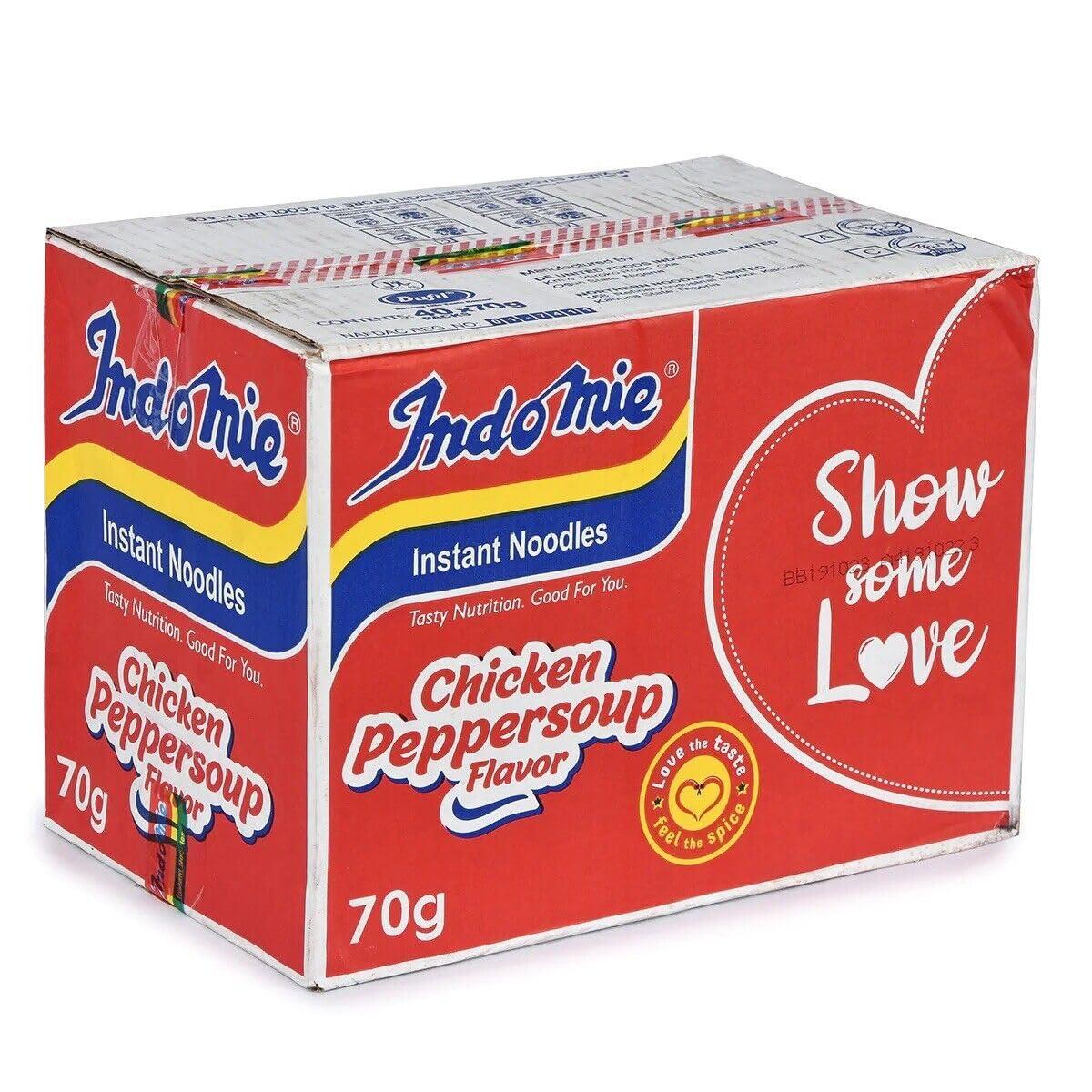 Indomie Instant Noodles Chicken Pepper Soup flavour 70g (Pack of 40 ...