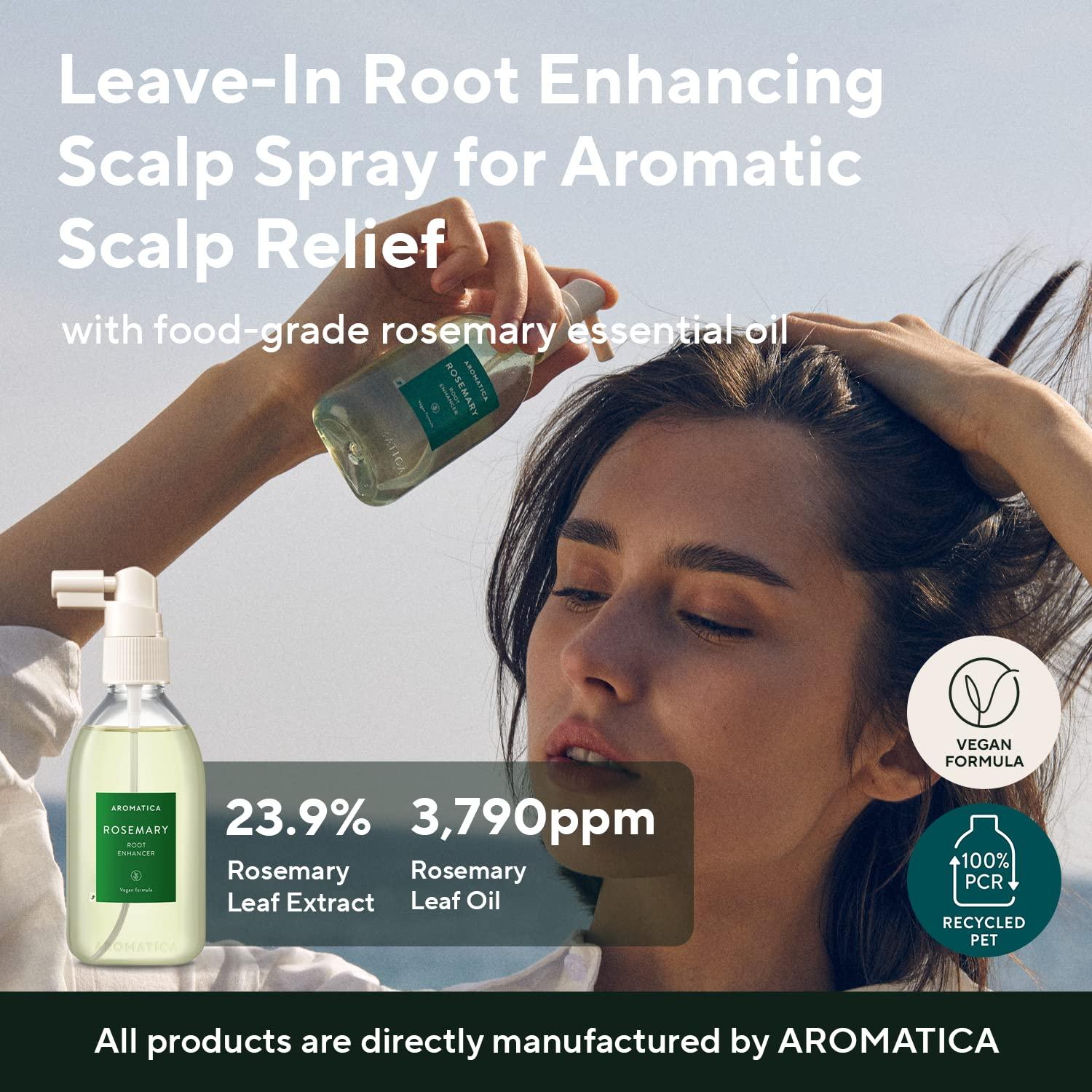AROMATICA Rosemary Scalp Scrub & Spray Set - Nourish & Protect Hair ...