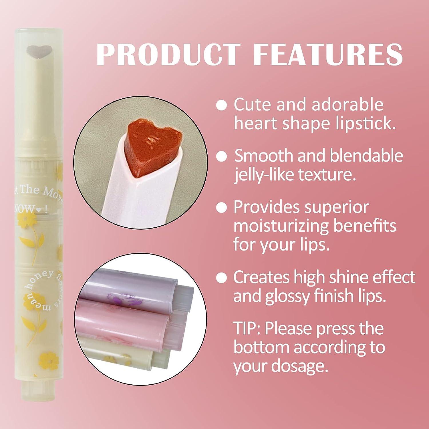 U-Shinein Jelly Lipstick Tinted Lip Gloss Heart Shape Lip Glaze - Peach ...