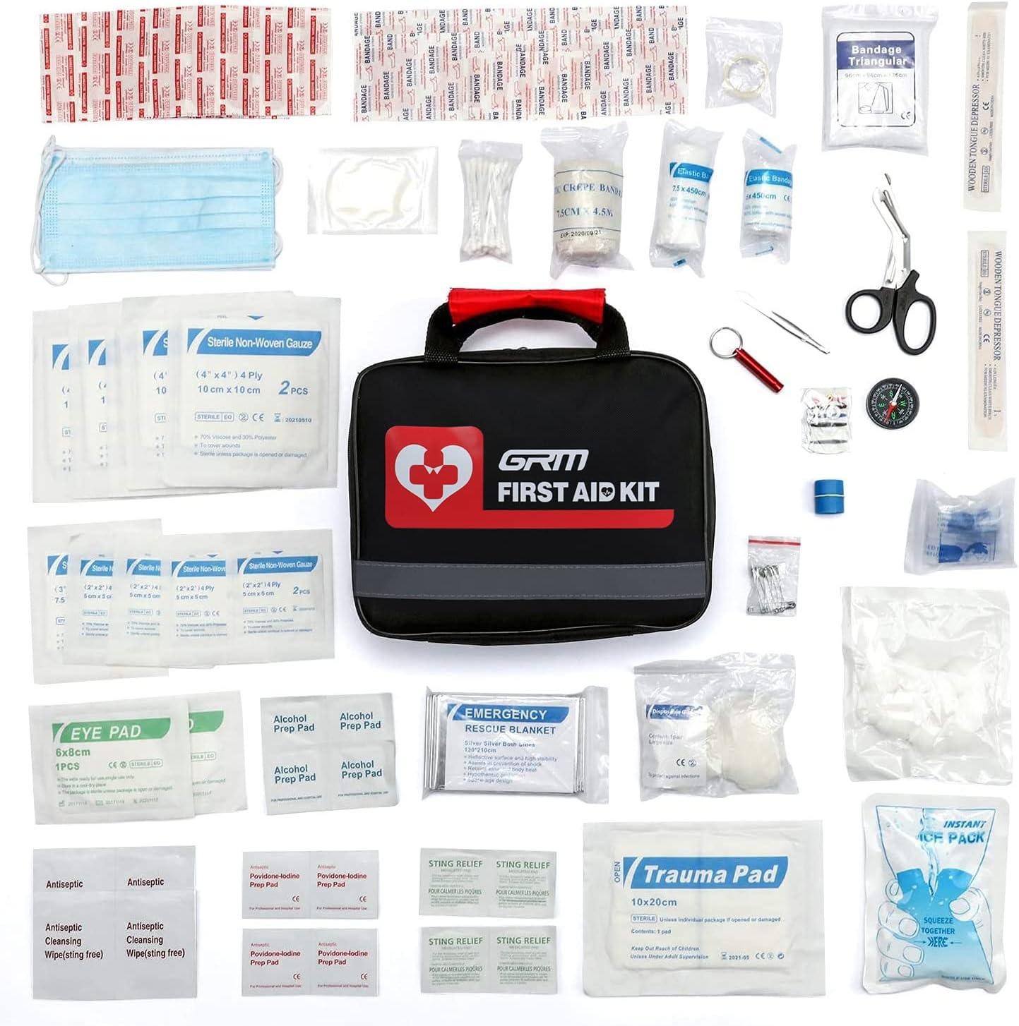 GRM Upgraded 465-Piece First Aid Kit for Car, Home, Outdoors, Camping ...