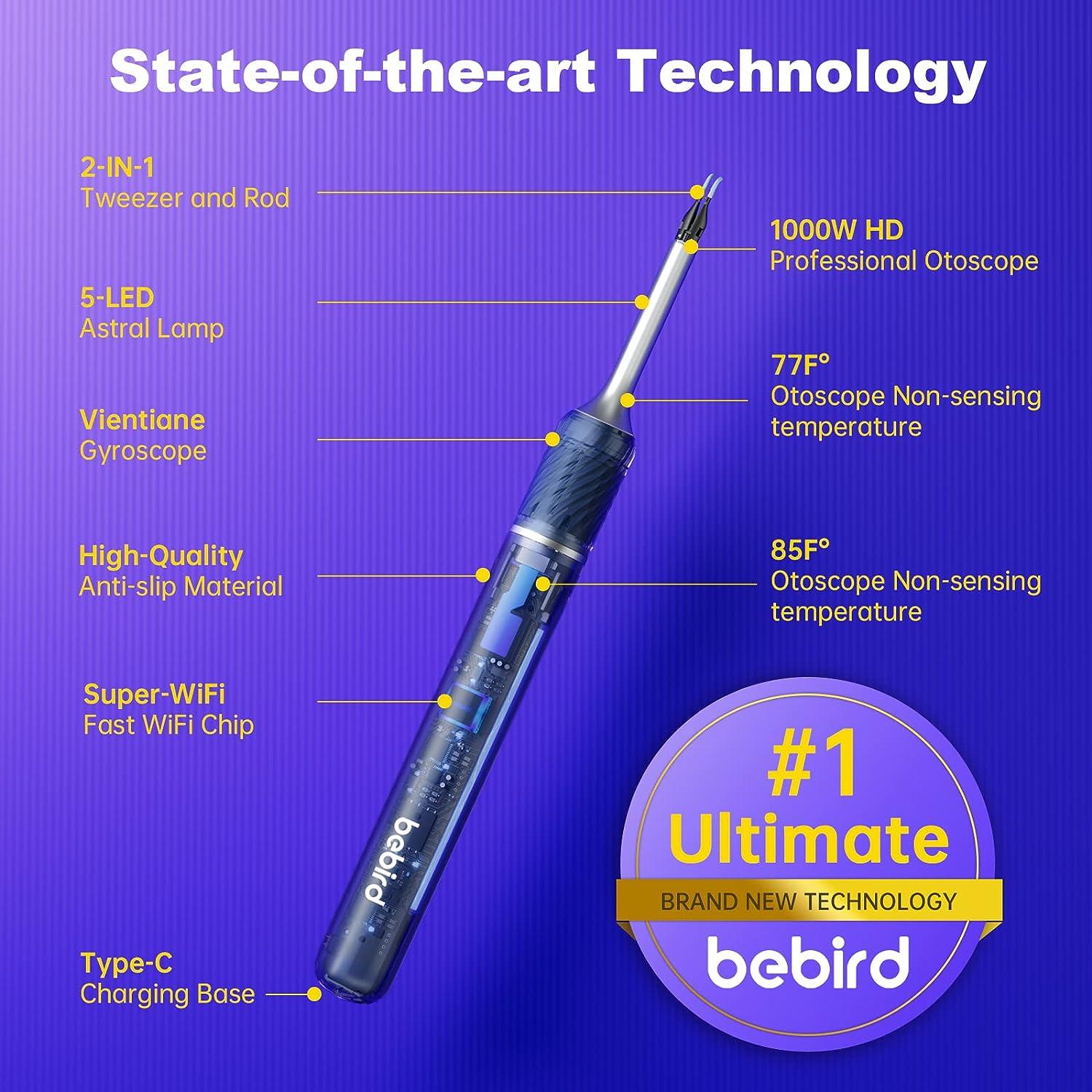 Bebird Note5 10MP HD 3-in-1 Ear Wax Removal Tool - Camera Tweezers & Rod Included | Ear Cleaner ...