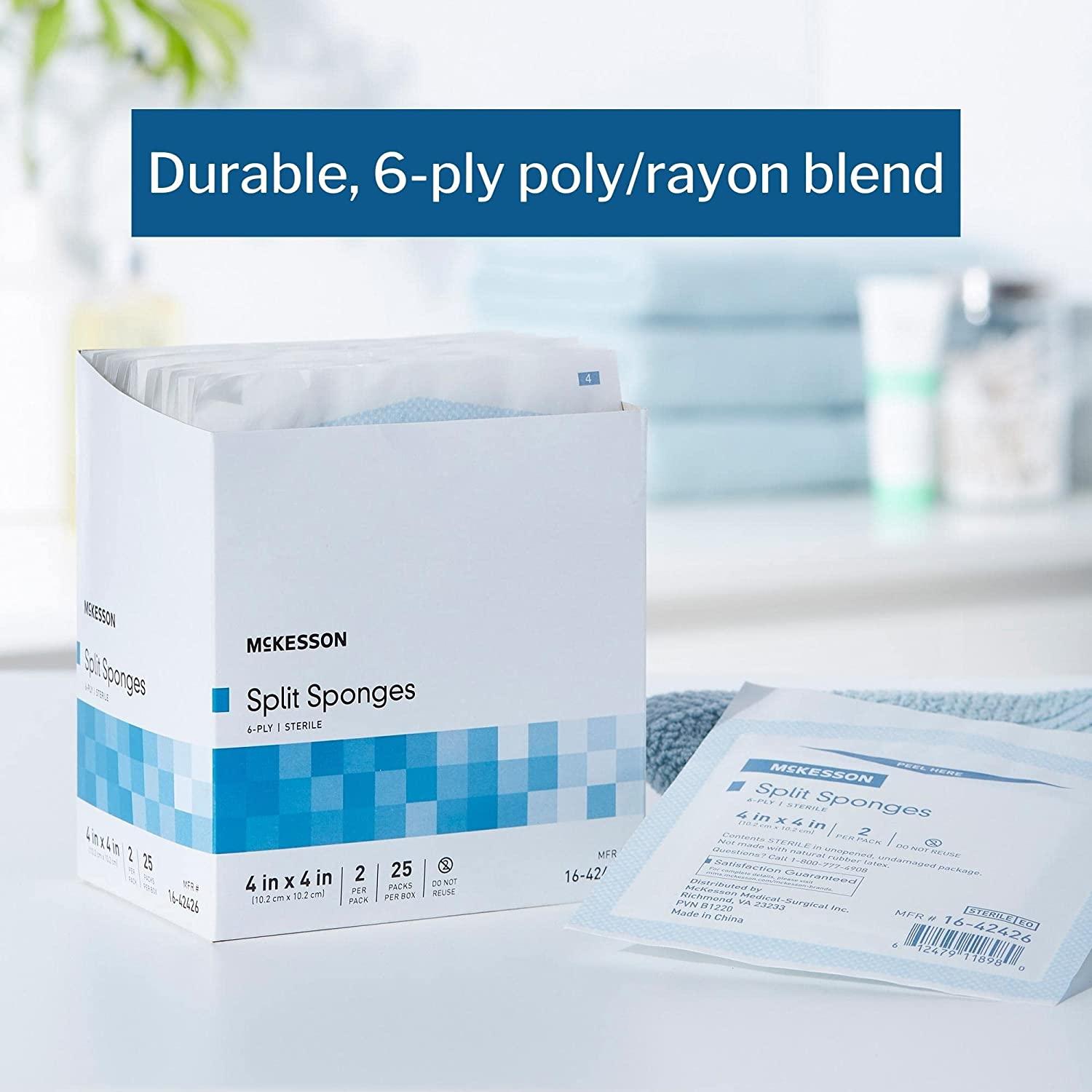 McKesson Split Sponges 6-Ply Sterile I.V. and Tracheostomy Dressings ...