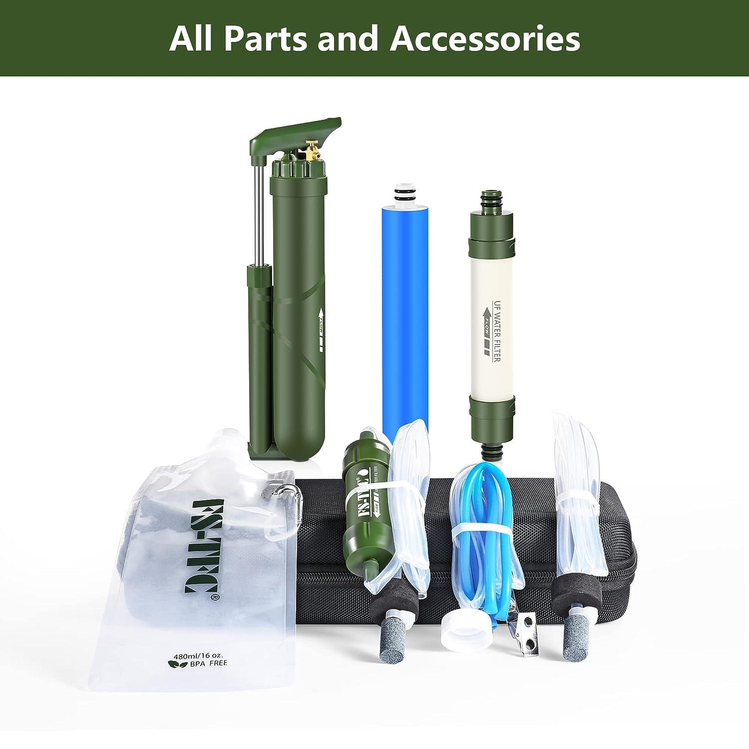 Portable Water Filter Survival Gear | High Precision Large Flow 2-in-1 ...