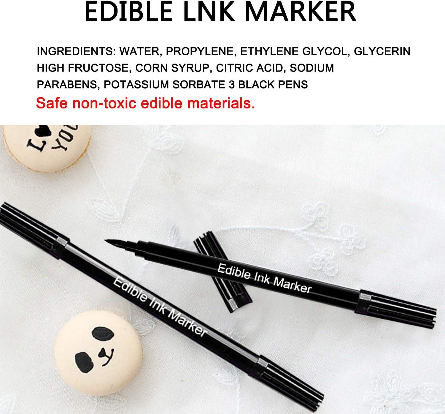 Black Food Coloring Markers 3Pcs - Fine & Thick Tips for Decorating ...