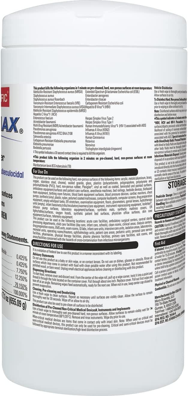 Micro-Scientific Opti-Cide Max Disinfecting Wipes (2 Pack) - 320 ...