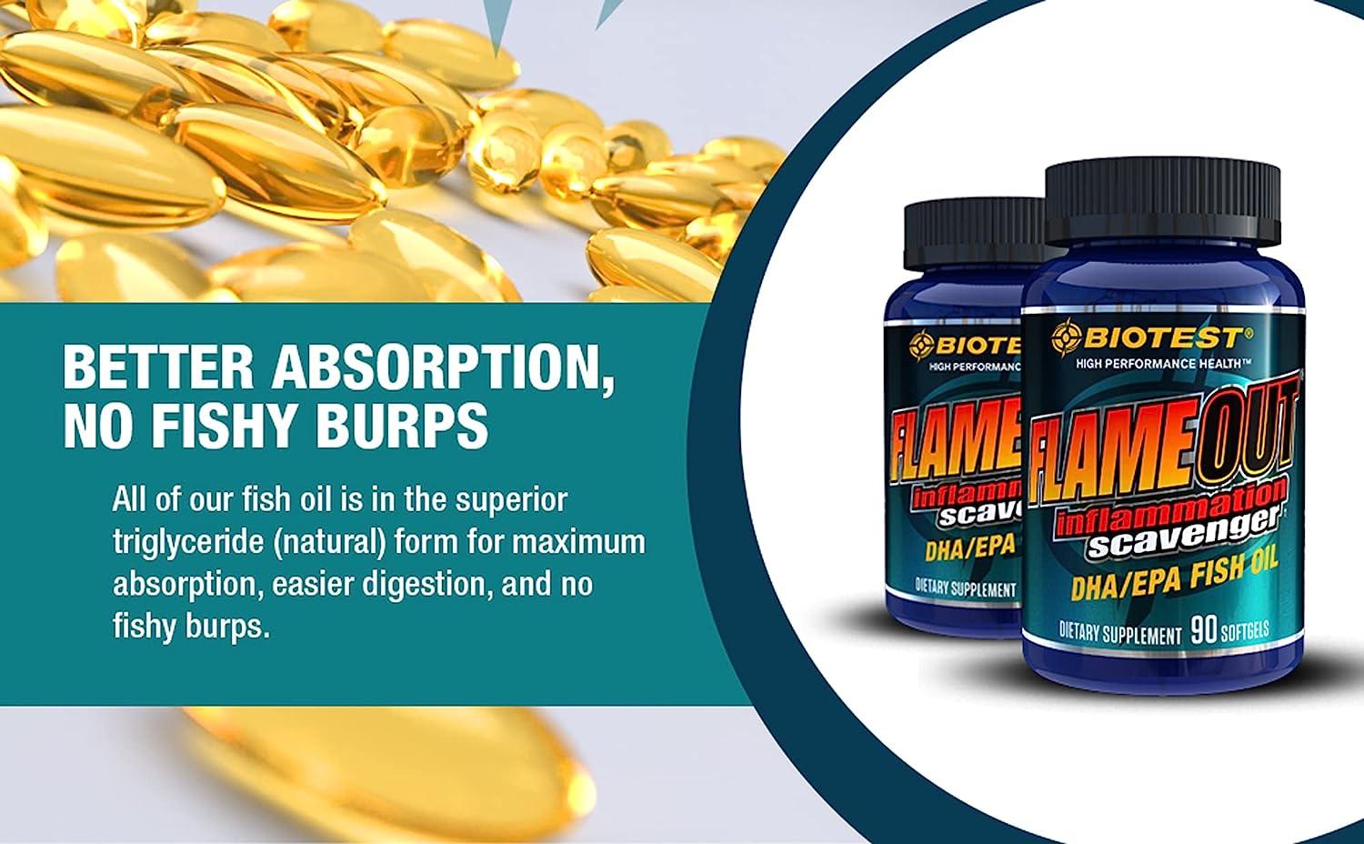 Biotest Flameout Inflammation Scavenger - 5500mg Omega-3 Fish Oil ...