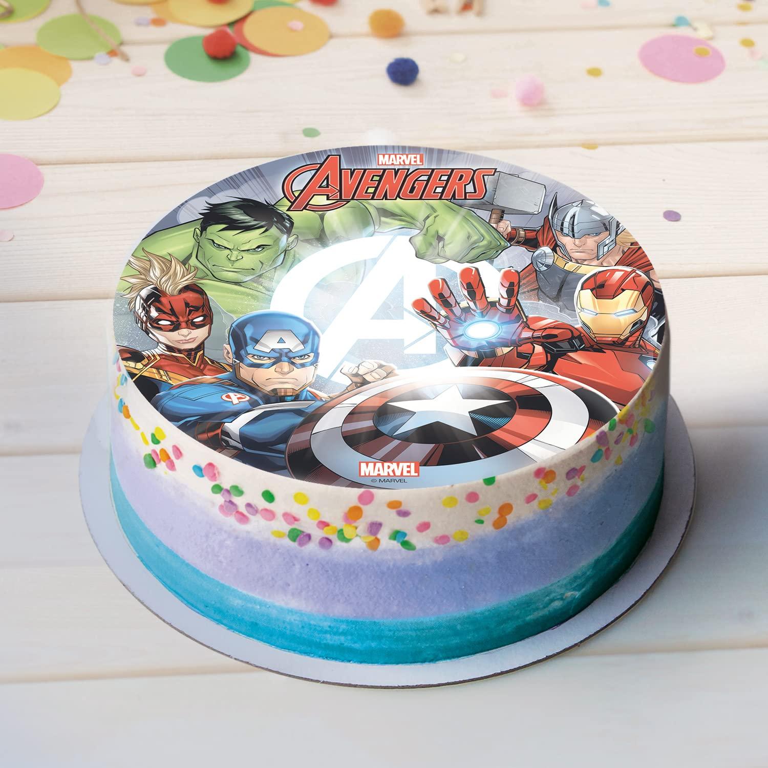 Dekora Marvel Avengers Cake Topper - 20 cm Edible Rice Paper | Perfect ...