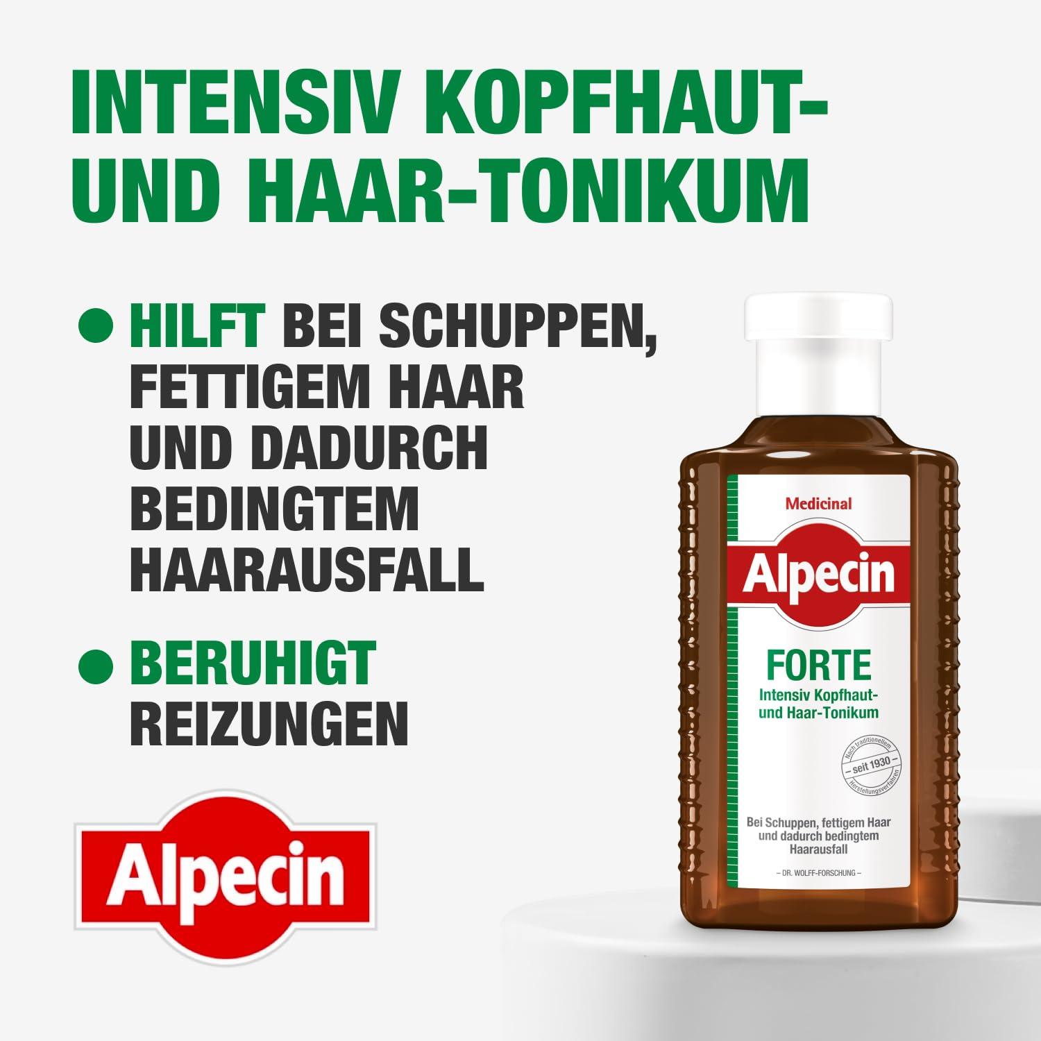 Alpecin Medicinal FORTE Tonic 2x200ml - Dandruff & Hair Loss Treatment ...