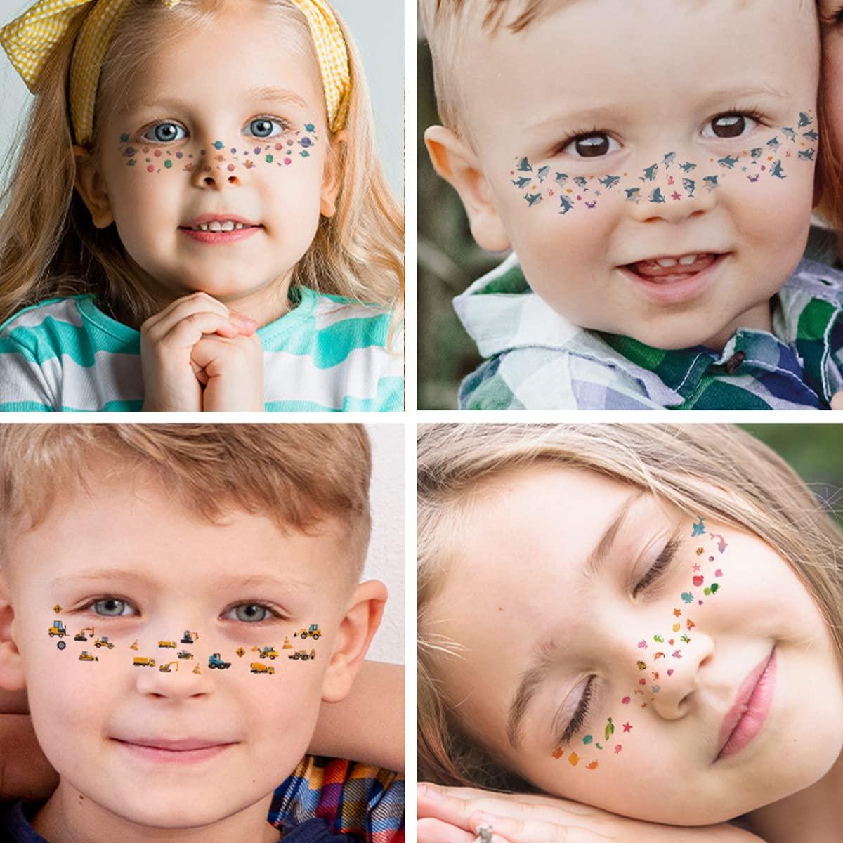 Ooopsiun Cartoon Freckle Temporary Tattoos for Kids - 24 Sheets Face ...