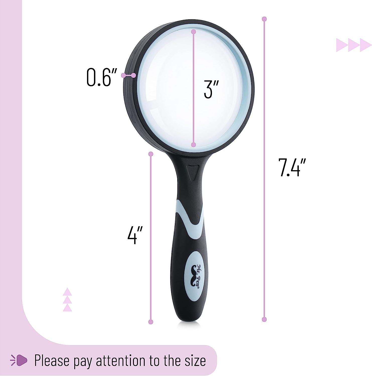 Mr. Pen- Magnifying Glass 2 Pack 10X Magnifier 75mm Glass Lens ...