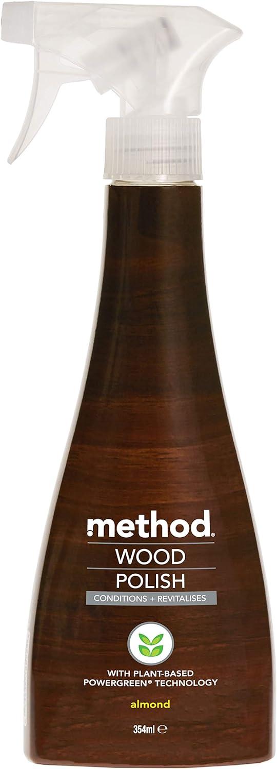 Method Wood Floor Cleaner Almond 739ml (Pack of 1) & Wood Polish Spray ...