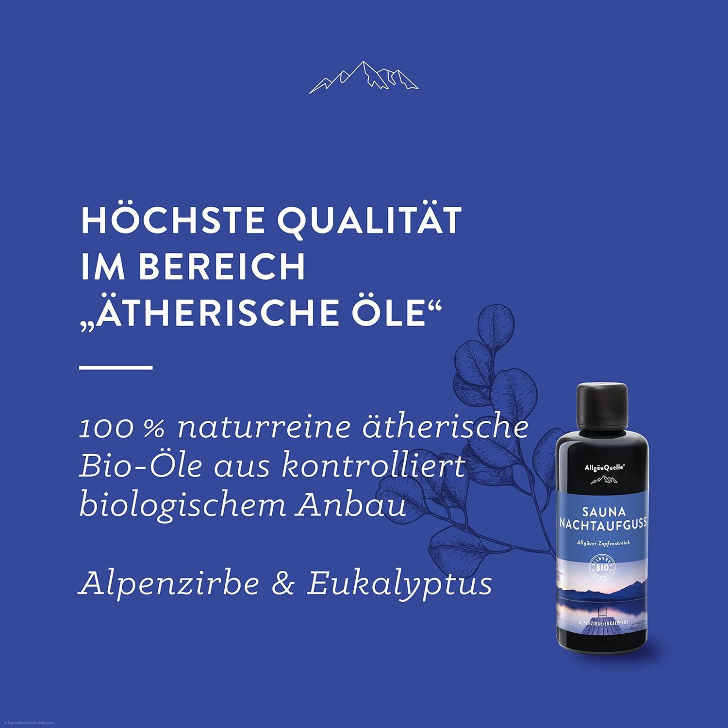 Allg uQuelle Night Infusion Sauna Oil - 100ml Organic Alpine Pine ...