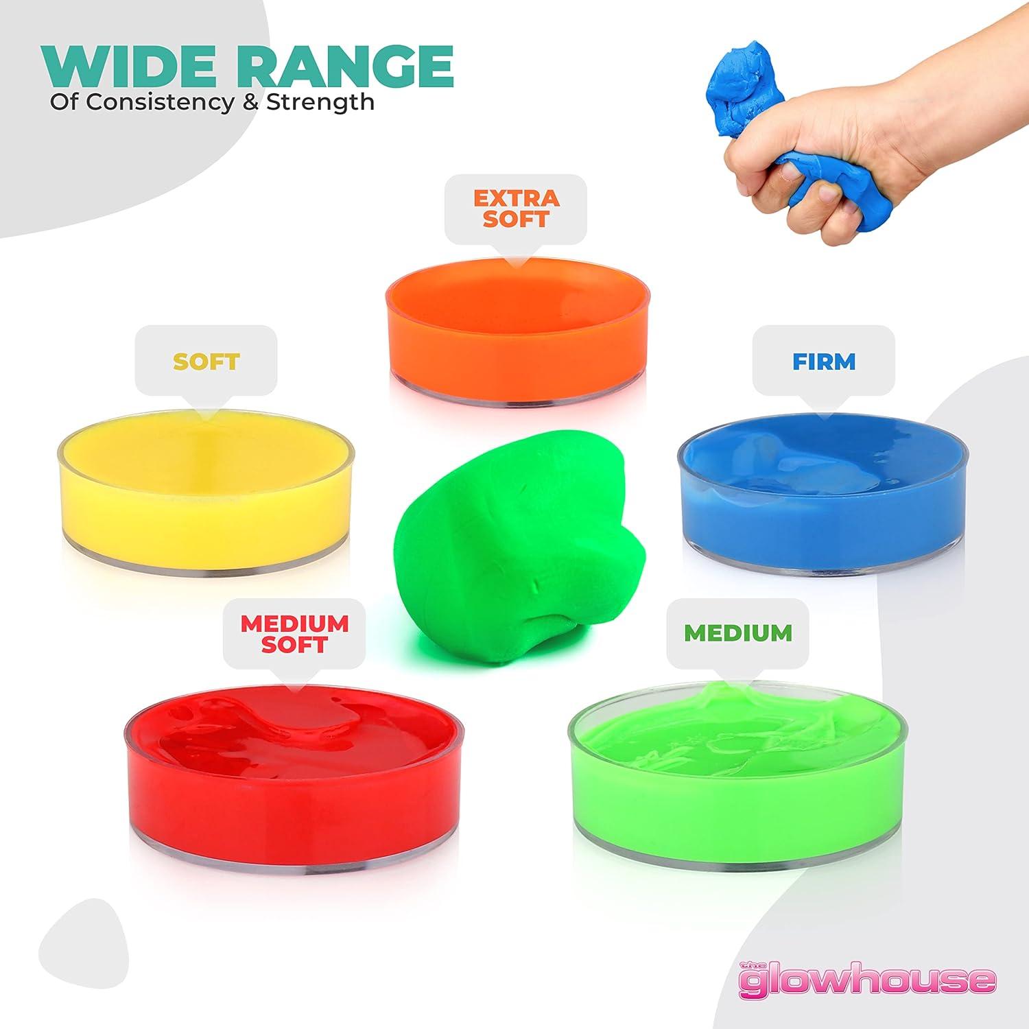 5-Piece Premium Therapy Putty Set - Non-Toxic, Squeezable Hand ...