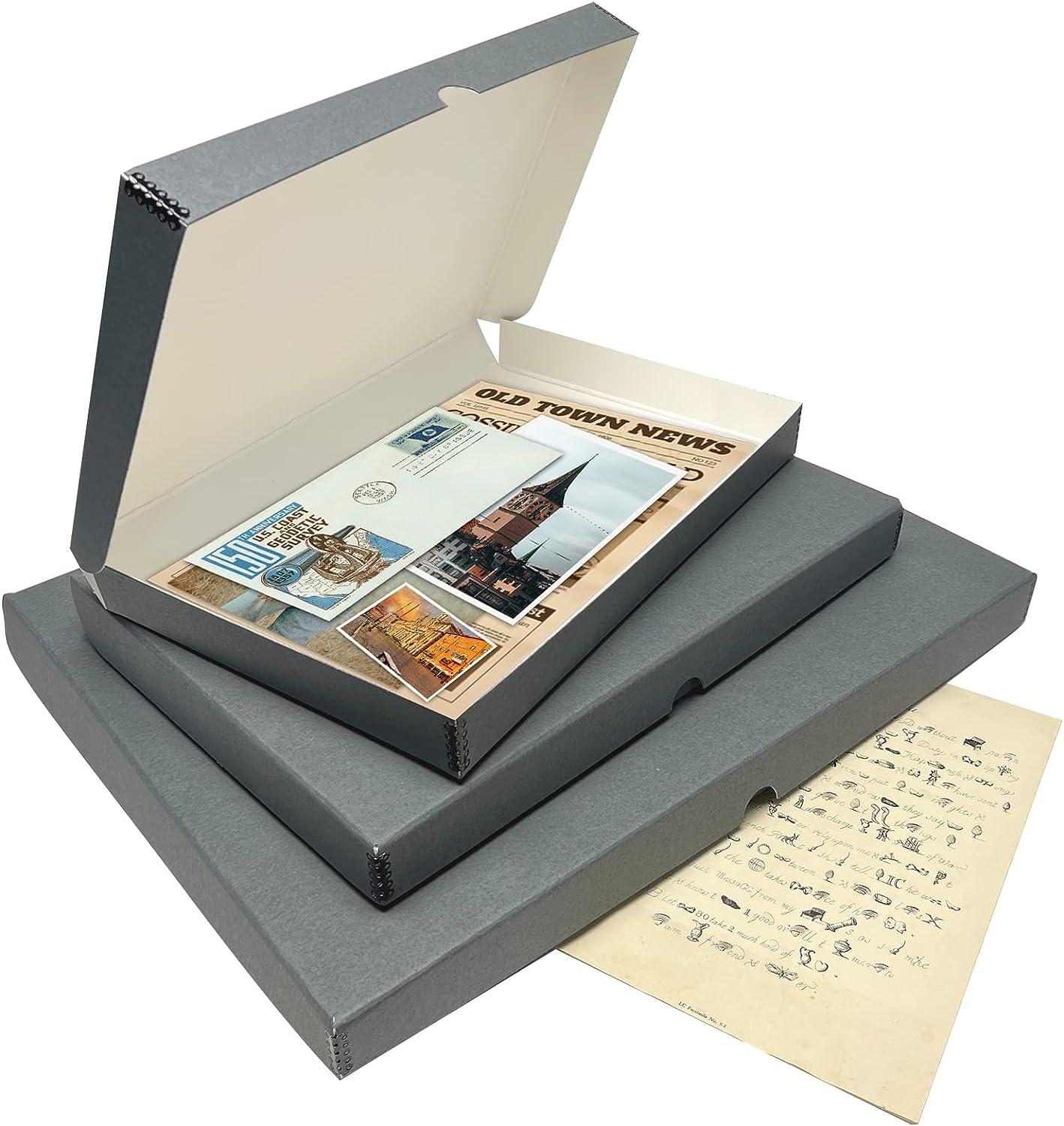 Lineco Grey 13x19 Clamshell Box - Archival Acid Free - Organize & Store ...