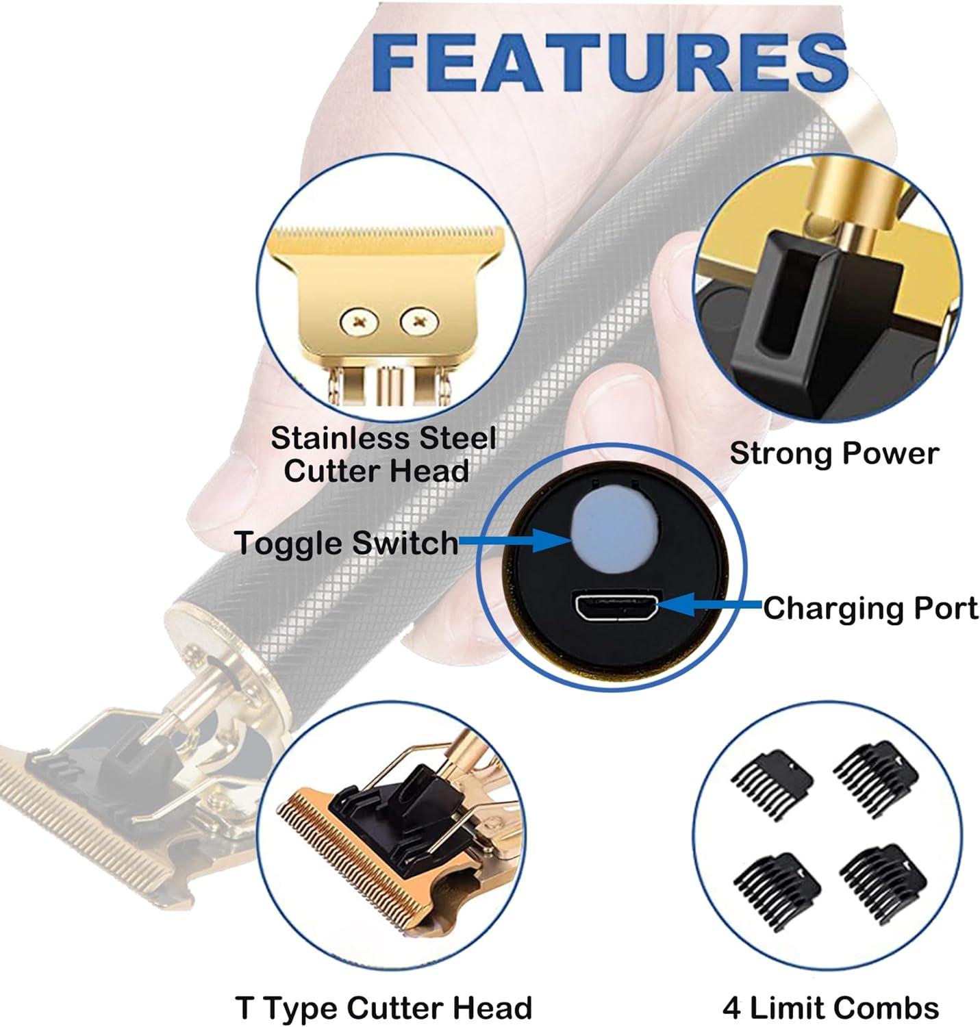 Precision T-Blade Professional Trimmer Set - Zero Gapped Hair Cutting ...