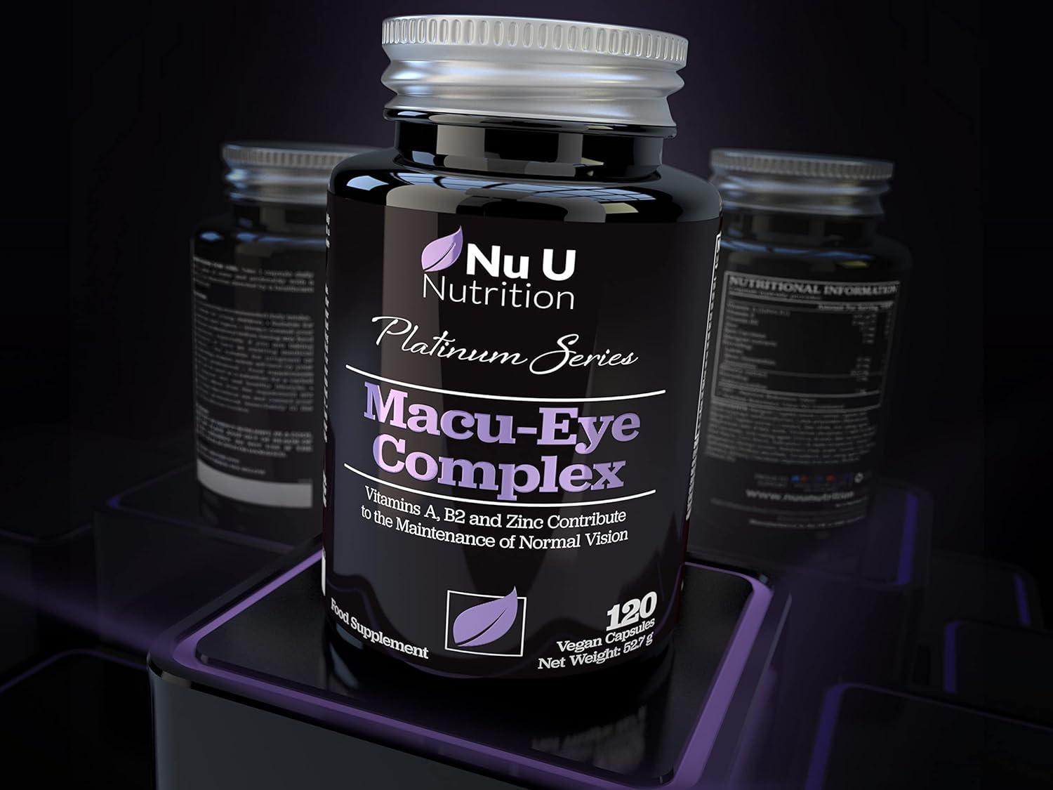 Macu Eye Supplement 120 Vegan Capsules - 4 Month Supply with Lutein ...