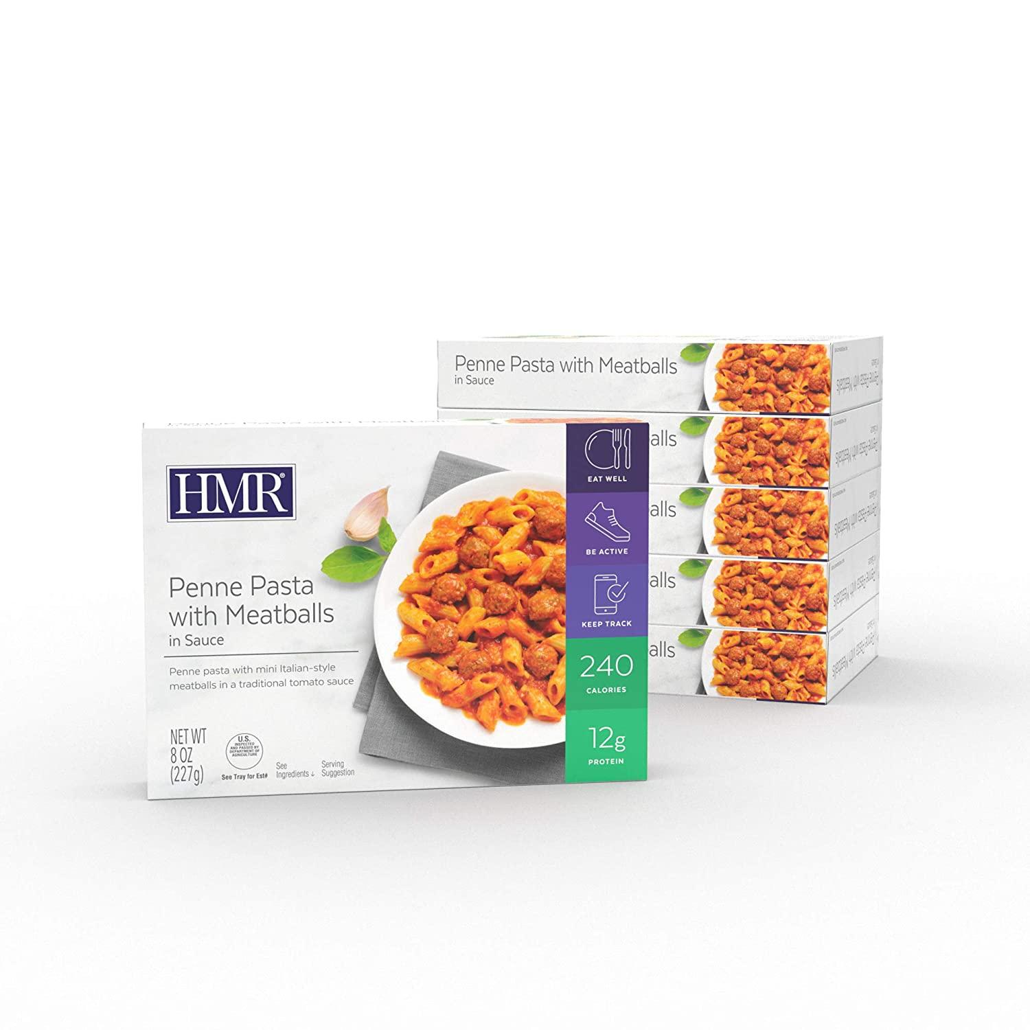 HMR Penne Pasta with Meatballs in Sauce - 6 Ready to Eat Meals (8 oz ...