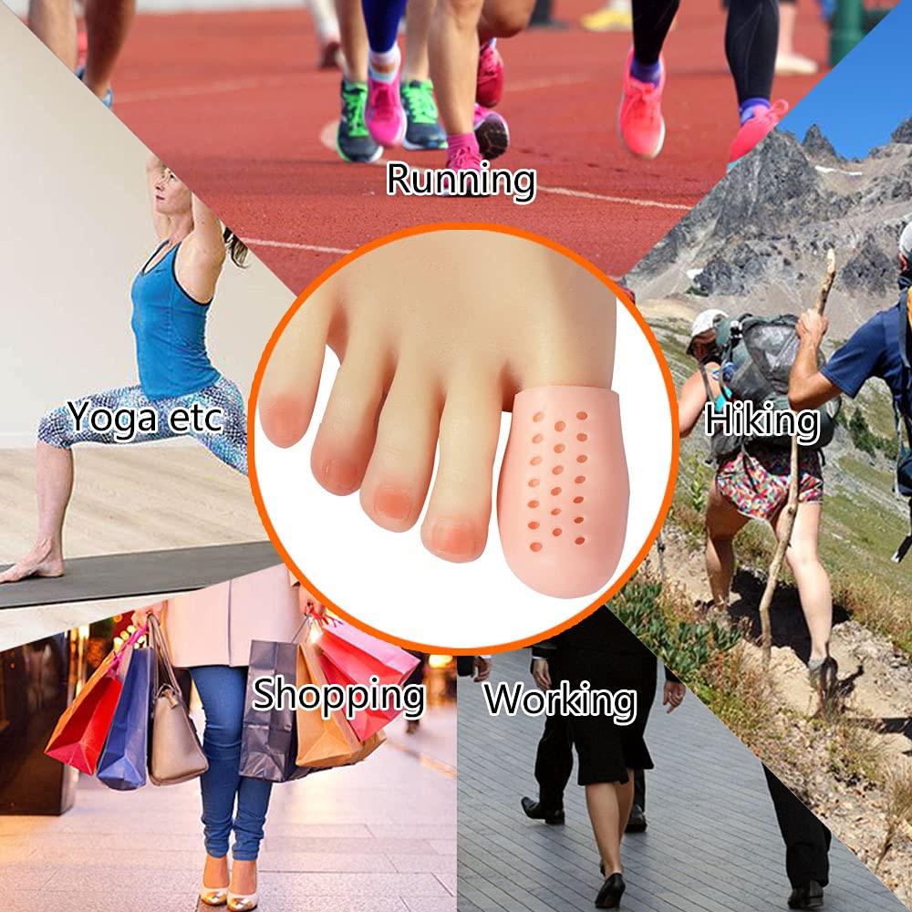 Big Toe Cap Support 10 Pack - Beige Breathable Toe Protectors for ...