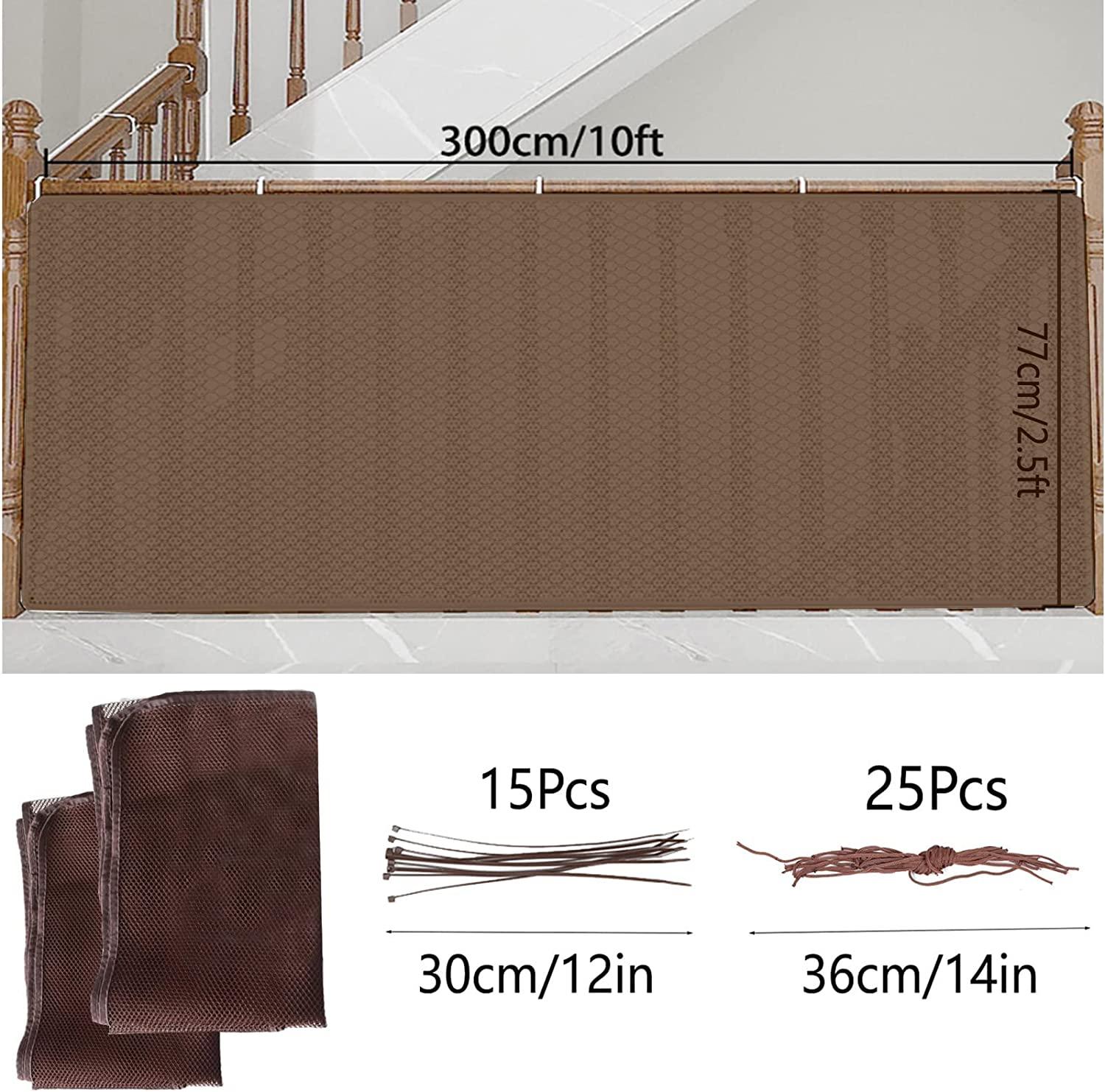 Balcony Safety Net for Child Stairs Banister Guard Mesh 10ft x 2.5ft ...