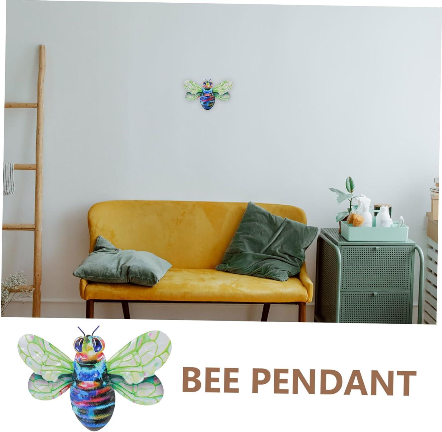 LIFKICH Iron Bee Wall Hanging Decor Bee Wall Decor Home Ornament Bees ...