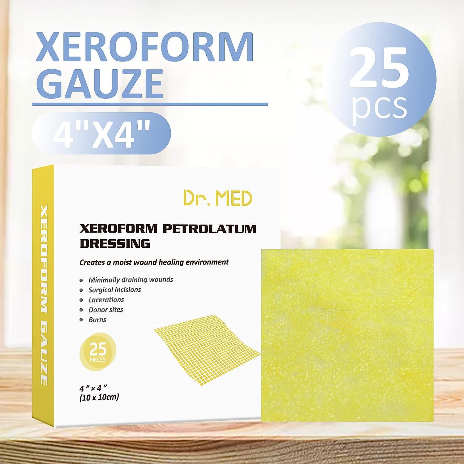 Dr. Med Xeroform Petrolatum Dressing Patch 4x4 - 25 Pcs/Box for Burns ...