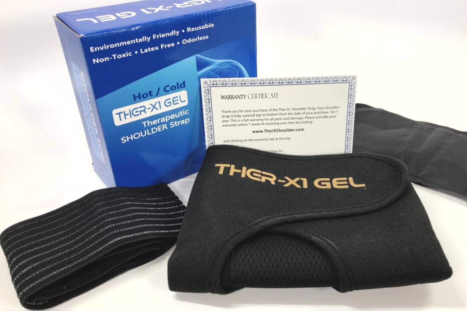 TherX Shoulder Brace with Reusable Gel Ice Pack Pain Relief for Rotator ...