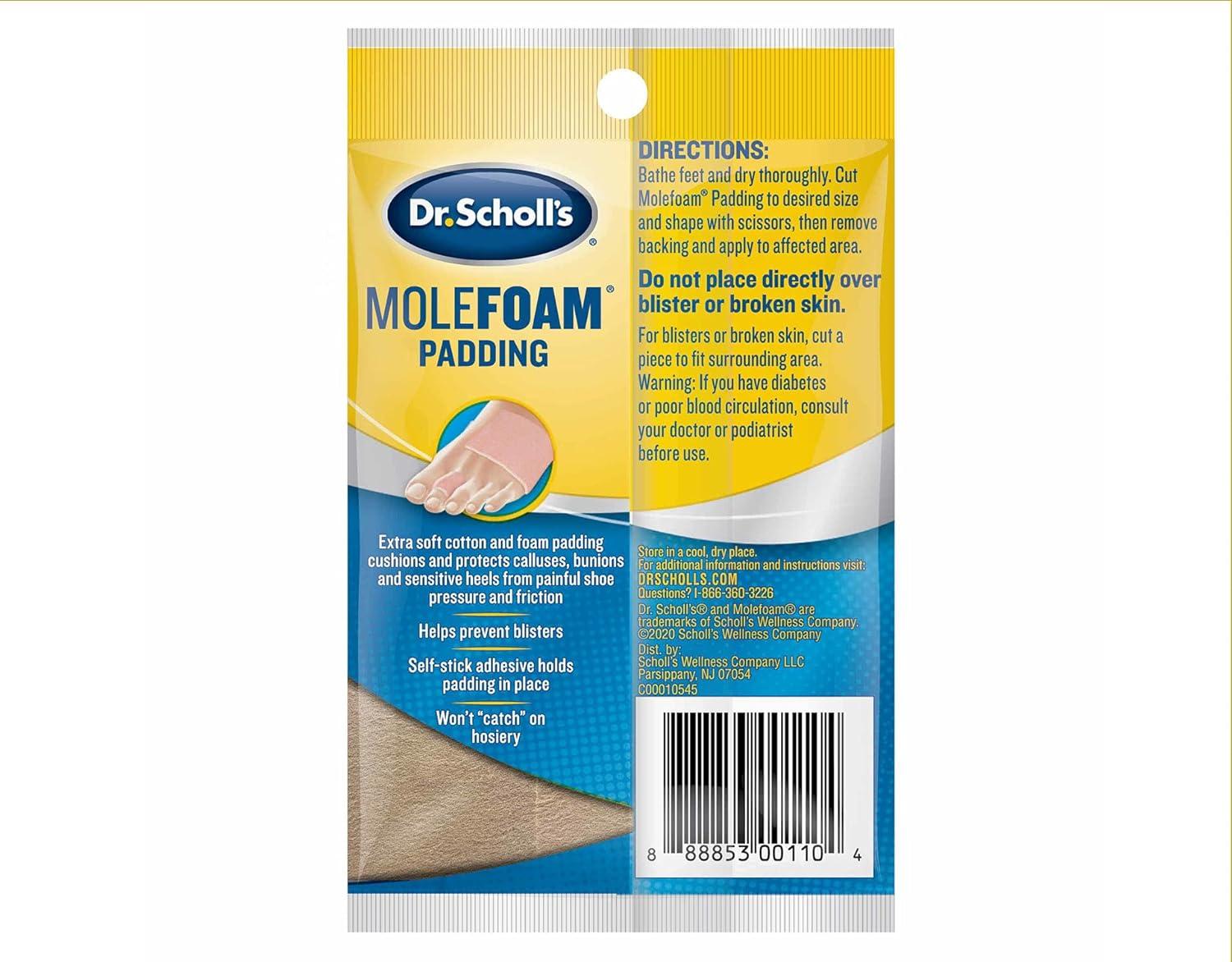 Dr. Scholl's Molefoam Padding 2 each - Pack of 6 - Varied Packaging ...