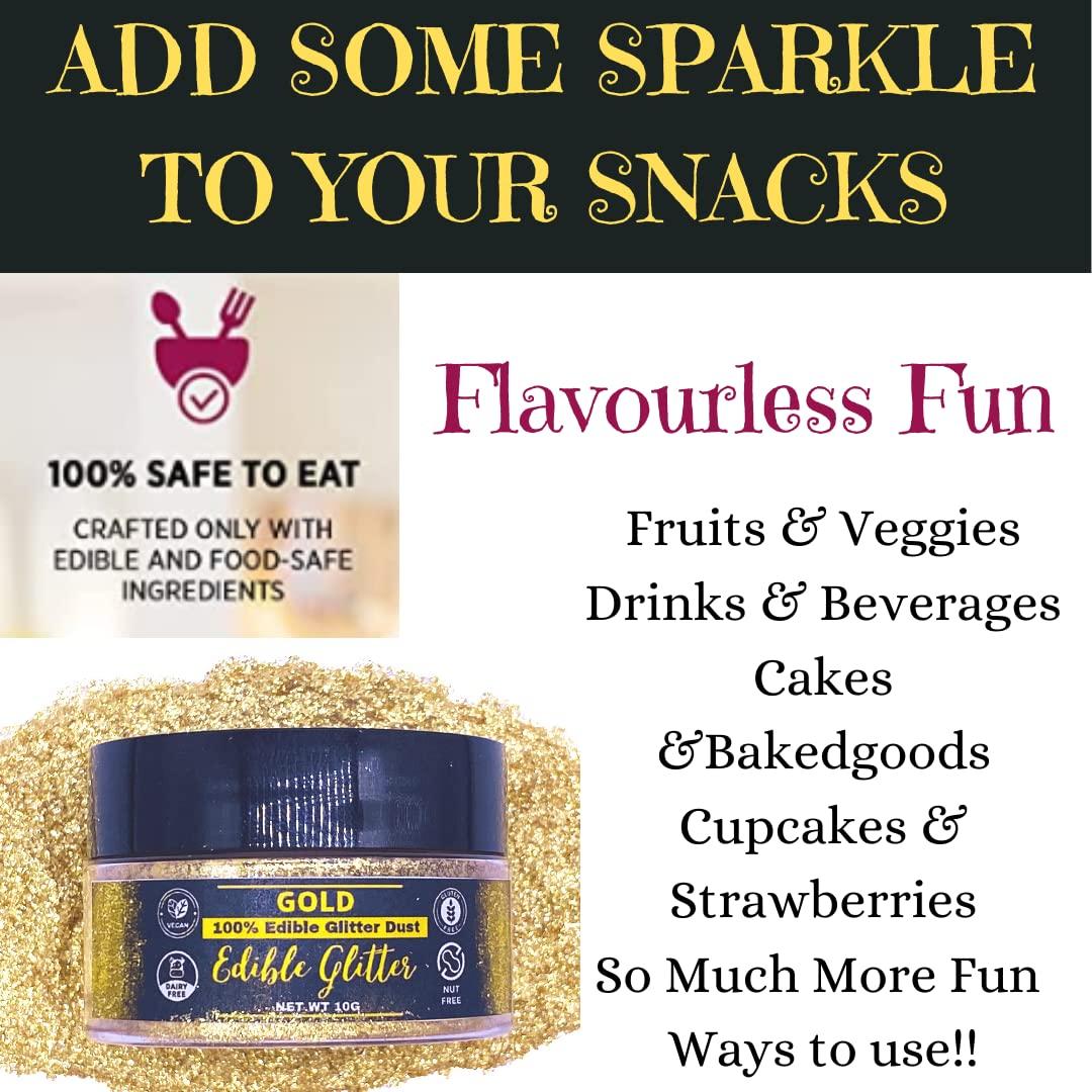 BULK-10G Edible Glitter and Gold Dust for Drinks and Cake Decorating ...